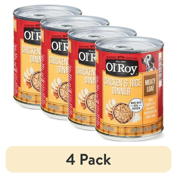 (4 pack) Ol' Roy Chicken & Rice Dinner Meaty Loaf Wet Dog Food, 13.2 oz ...