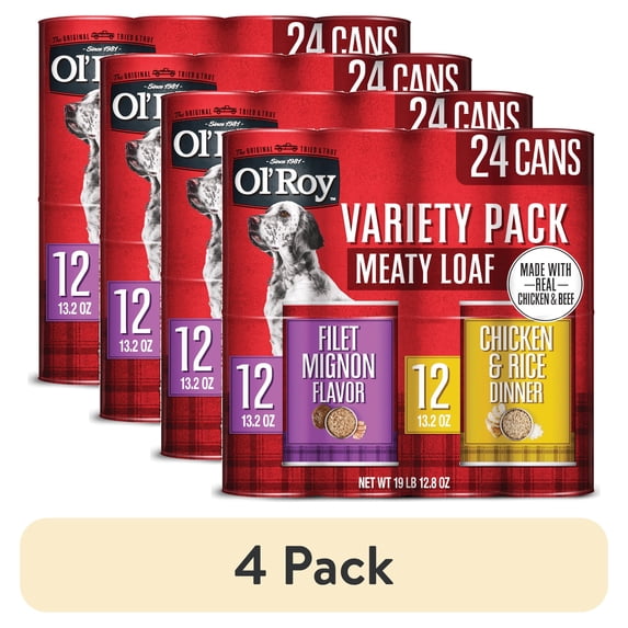 (4 pack) Ol' Roy Filet Mignon Flavor and Chicken and Rice Flavor Wet ...