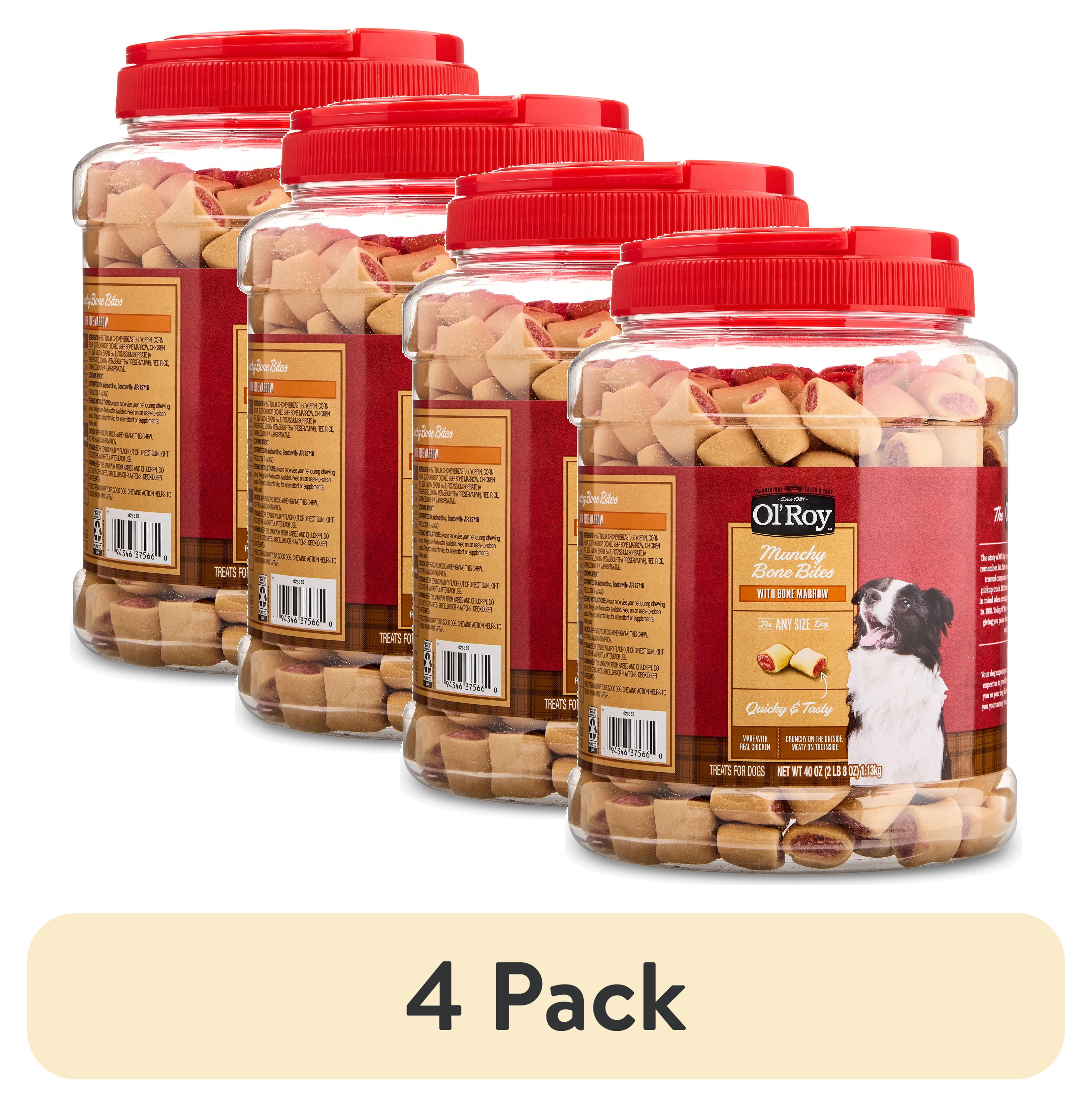 (4 pack) Ol' Roy Munchy Bone Bites with Beef Bone Marrow Training ...