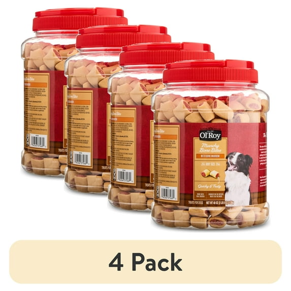 (4 pack) Ol' Roy Munchy Bone Bites with Beef Bone Marrow Training ...