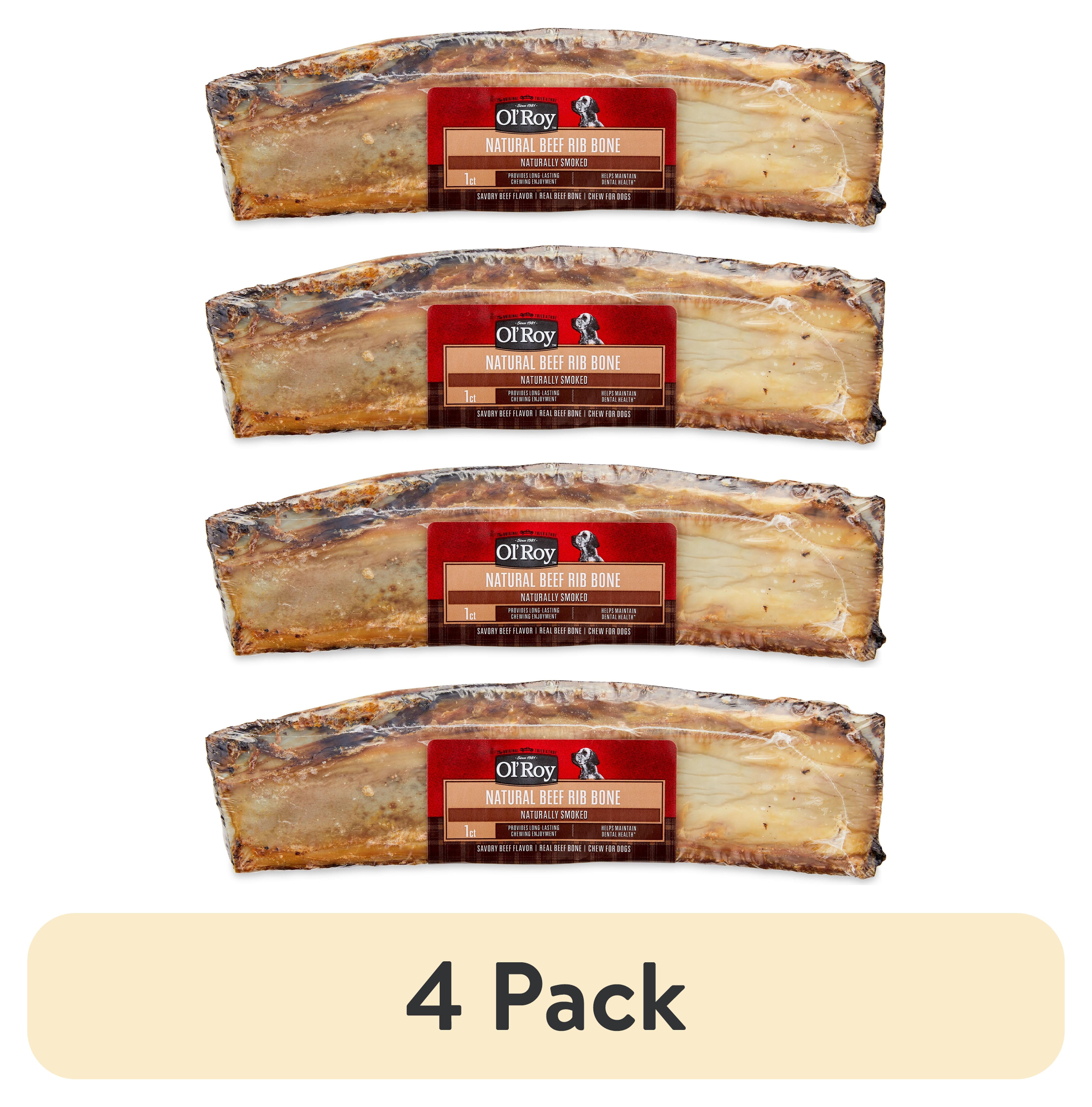 (4 pack) Ol' Roy Natural Beef Rib Bone Chew for Dogs, 1 Count - Walmart.com