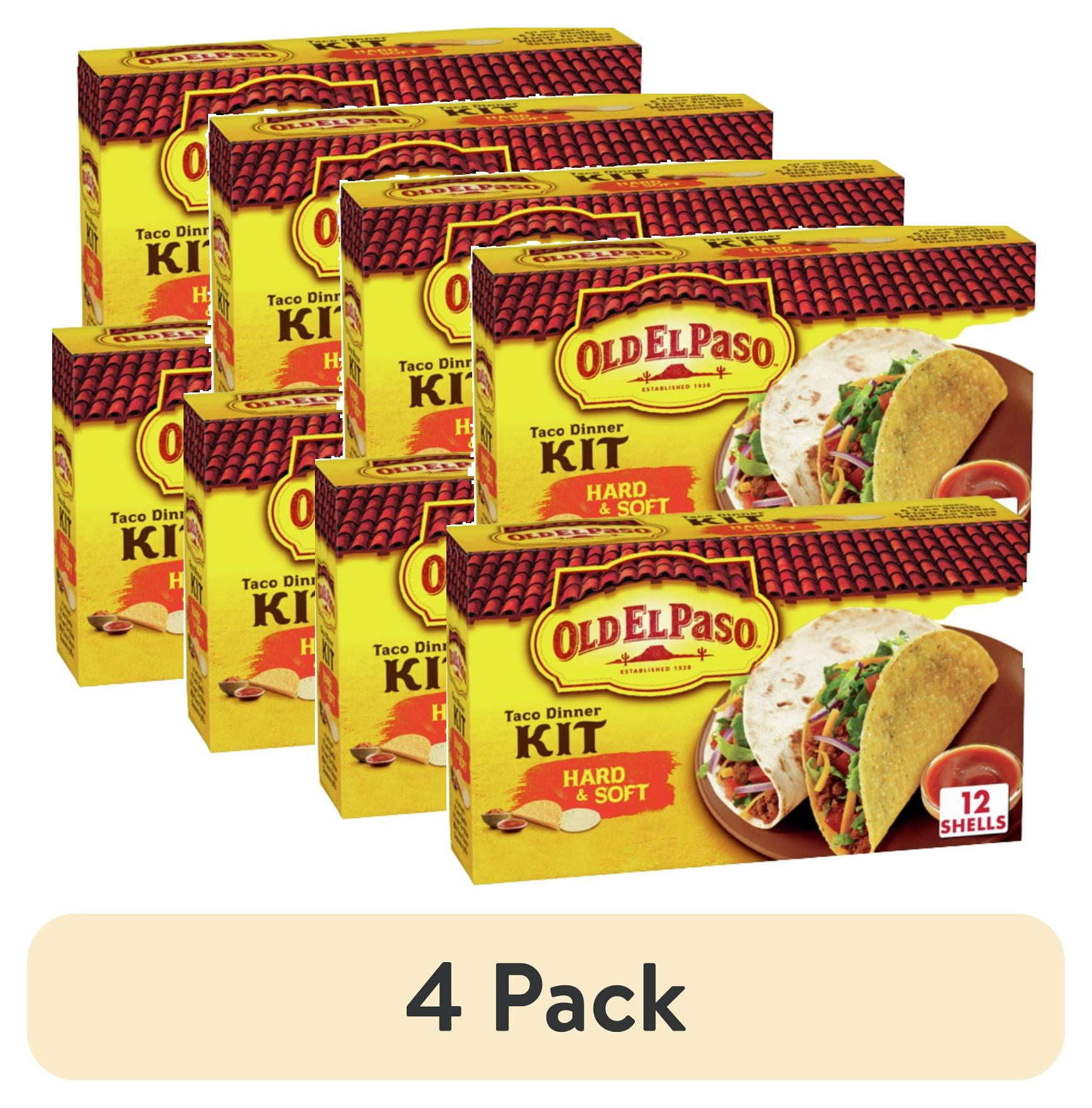 (4 pack) Old El Paso Hard & Soft Shell Taco Dinner Kit - 11.4oz PACK OF ...