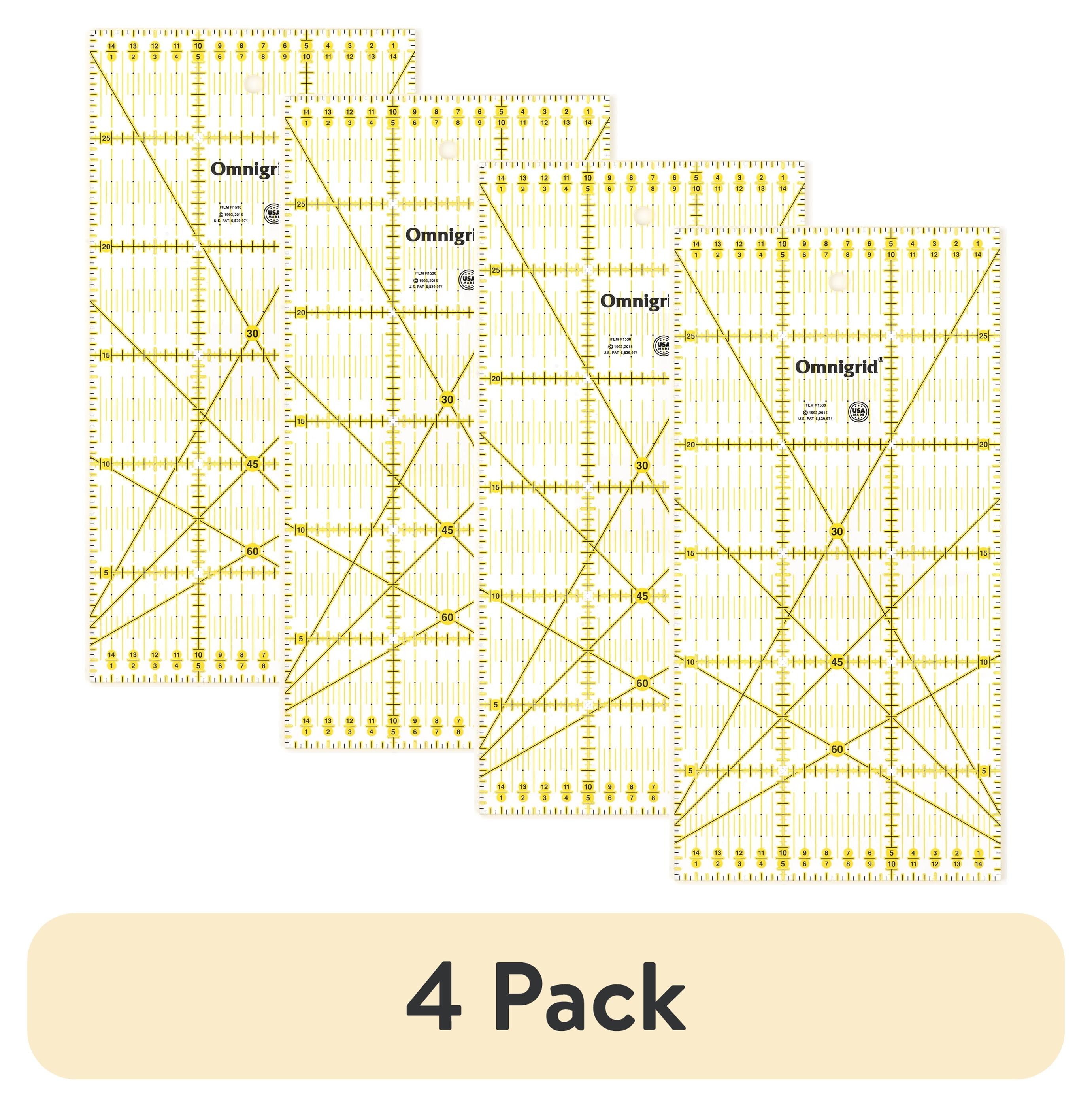 (4 pack) Omnigrid 15cm x 30cm Rectangle Quilting and Sewing Ruler ...