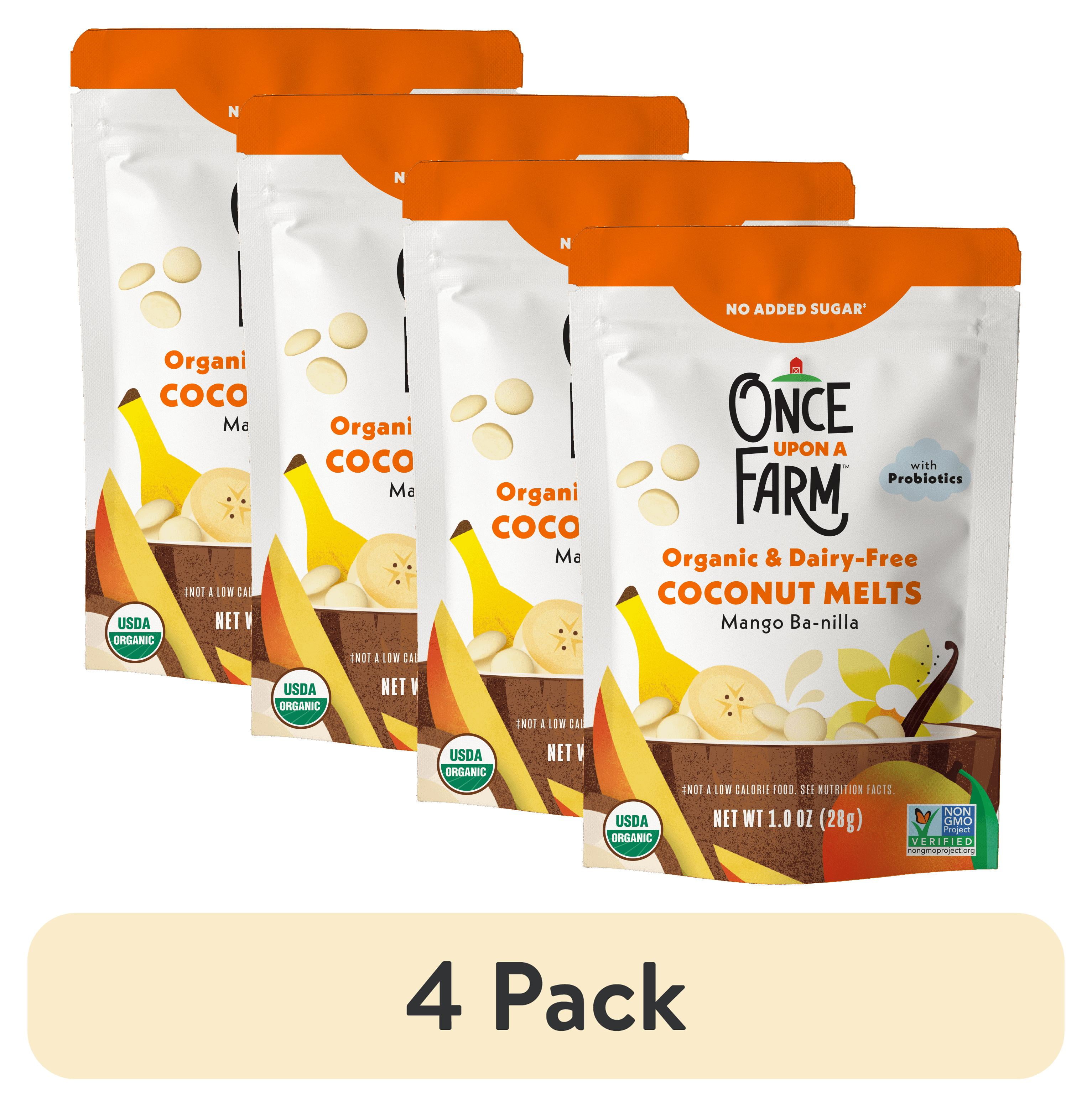 (4 pack) Once Upon a Farm Organic Coconut Melts, Mango Ba-nilla, 1oz ...