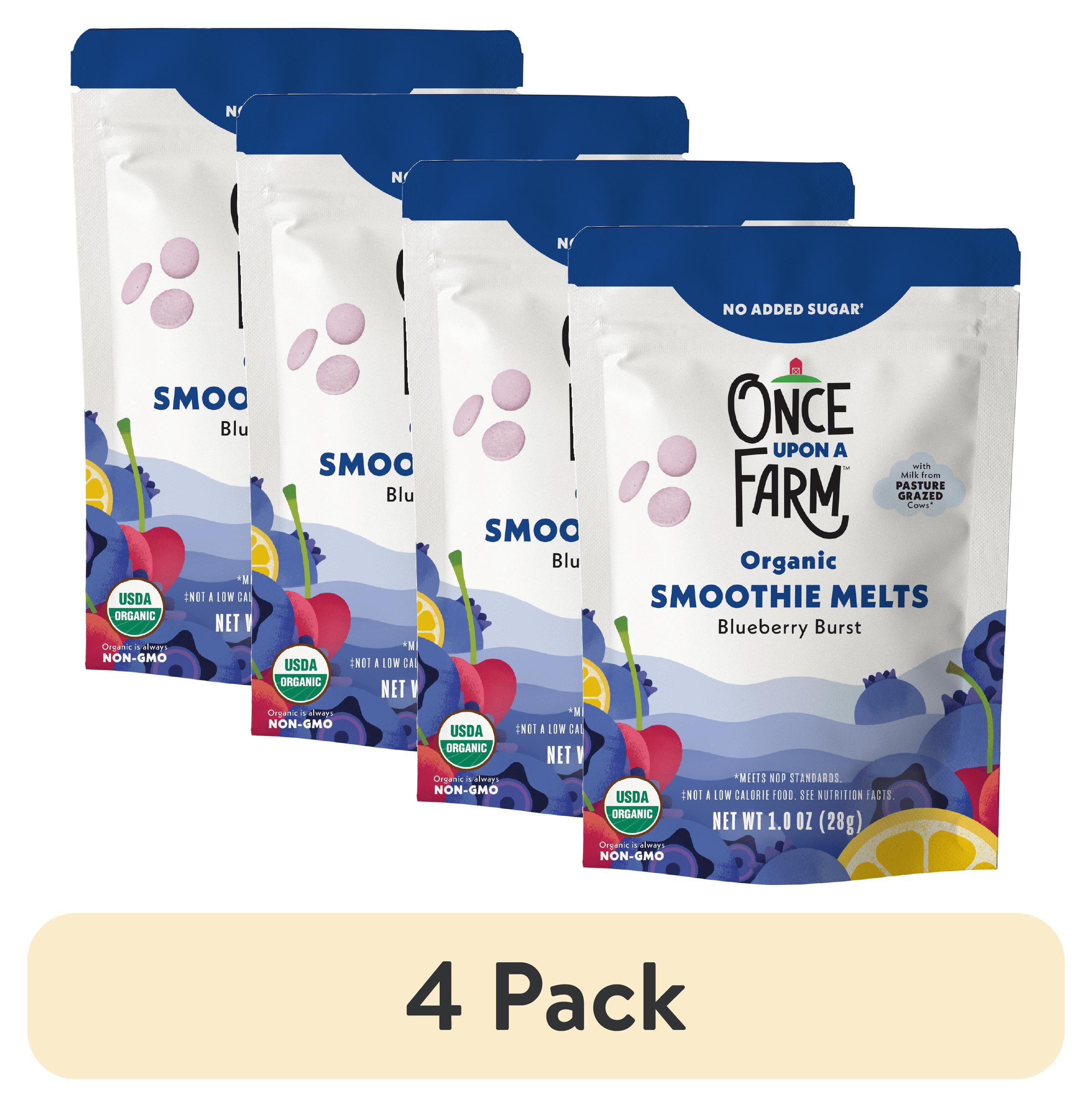 (4 pack) Once Upon a Farm Organic Smoothie Melts, Blueberry Burst, 1oz ...