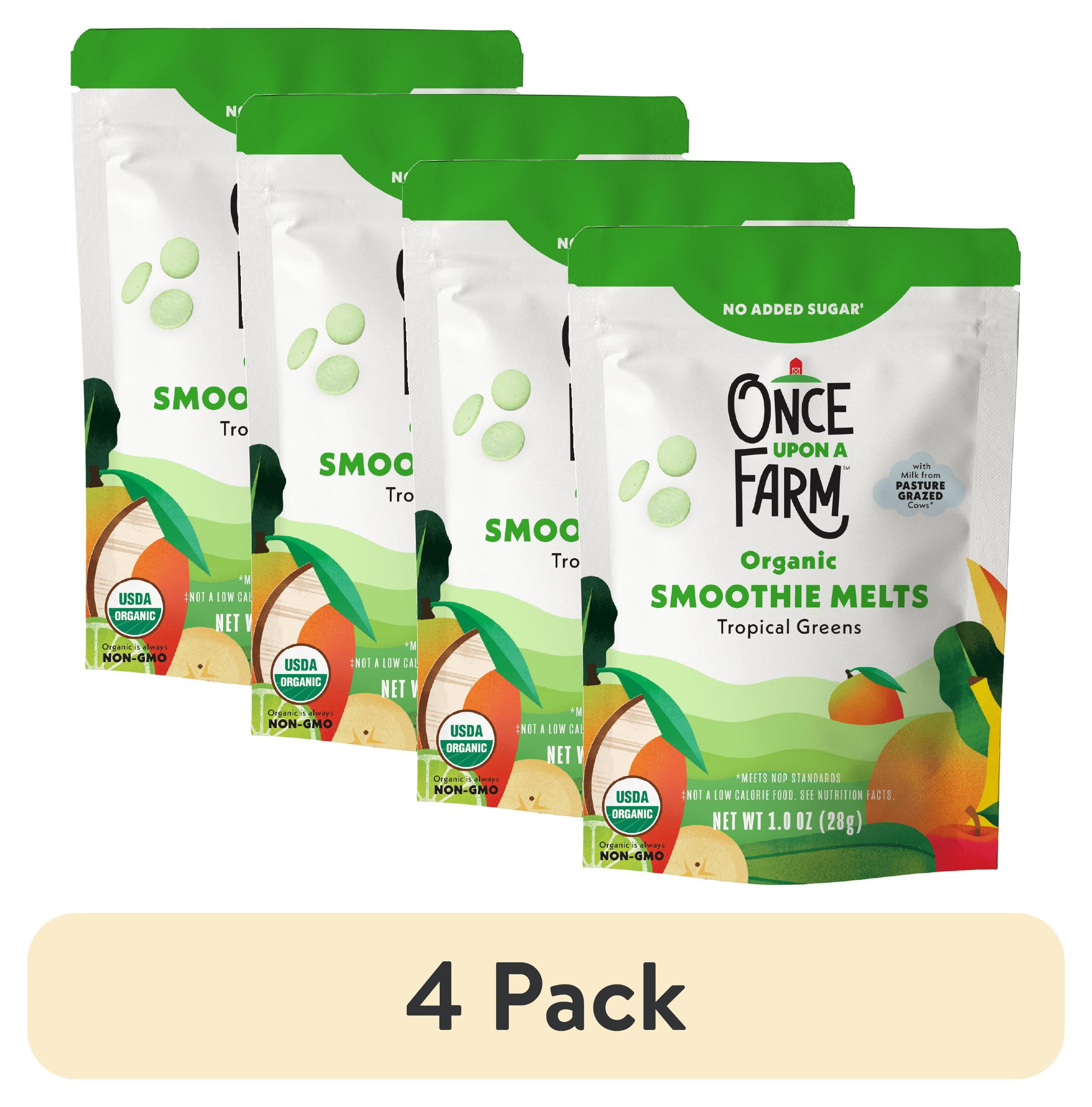 (4 pack) Once Upon a Farm Organic Smoothie Melts, Tropical Greens, 1oz ...