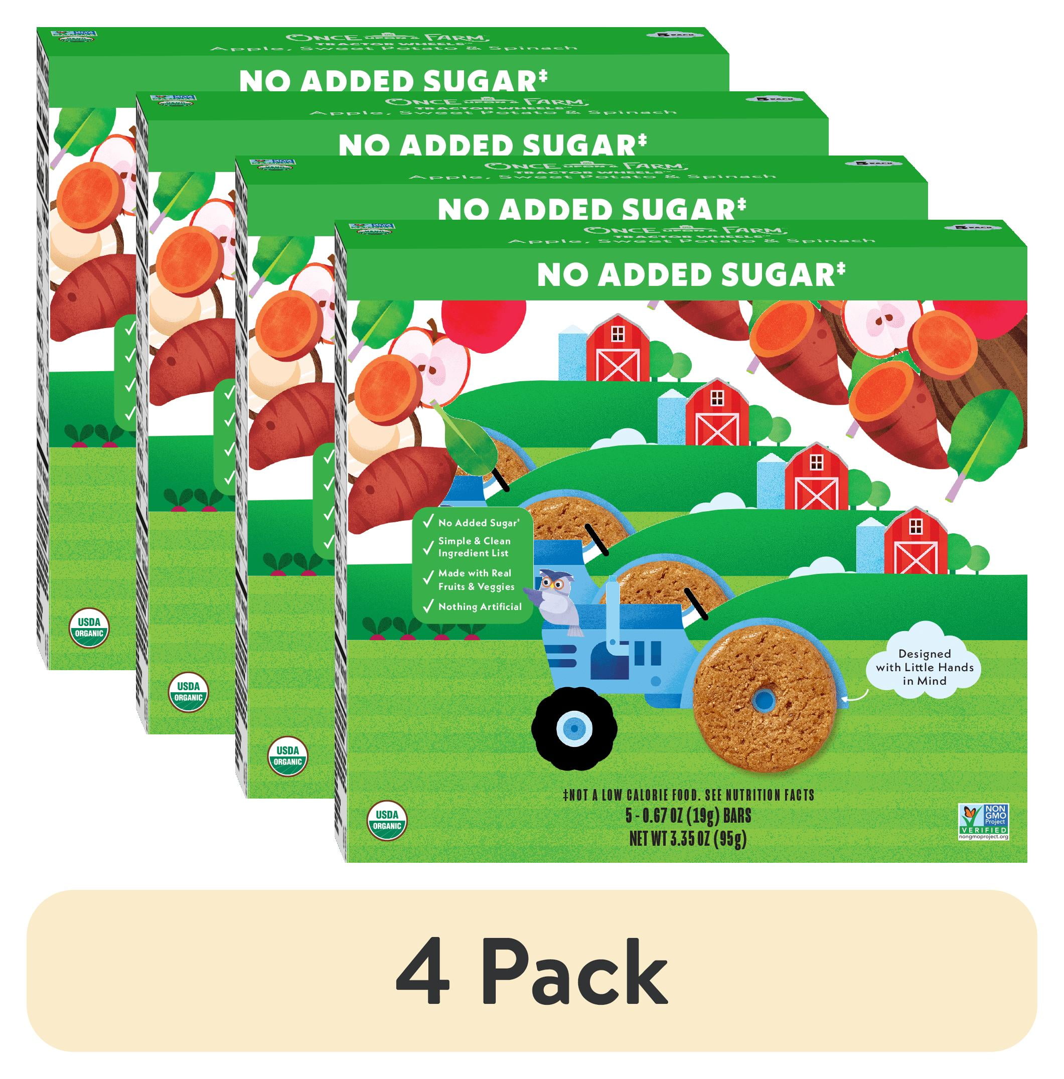 (4 pack) Once Upon a Farm Organic Tractor Wheels Toddler Bar, Apple ...