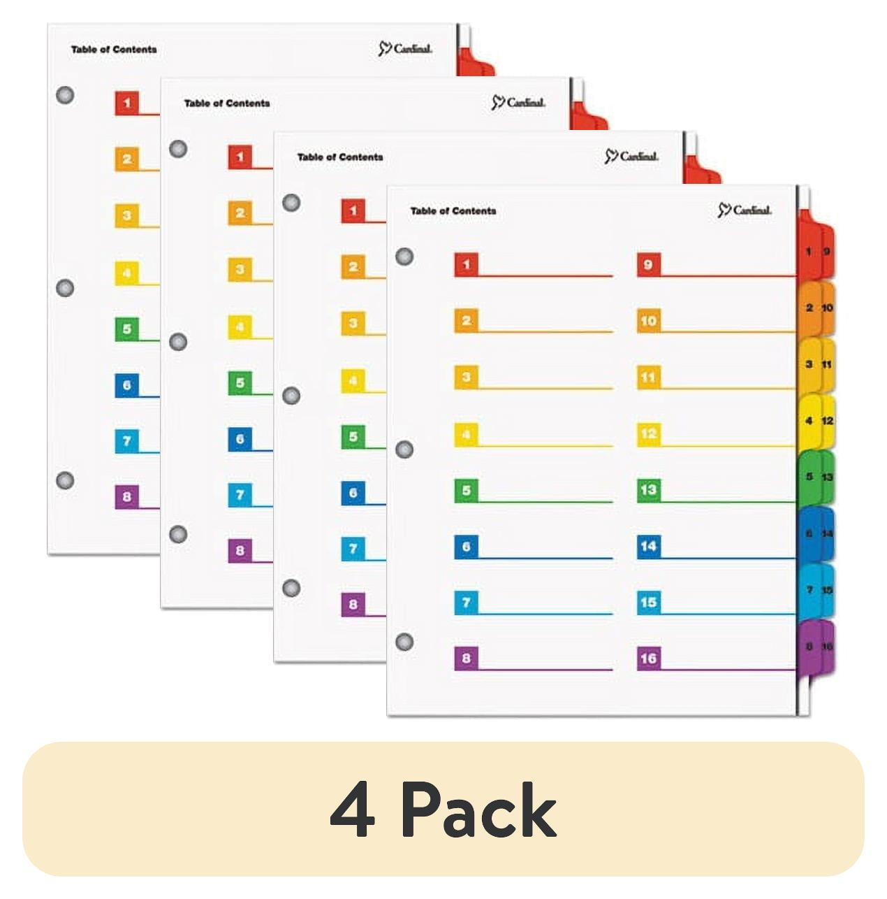 (4 pack) OneStep Printable Table of Contents and Dividers - Double ...