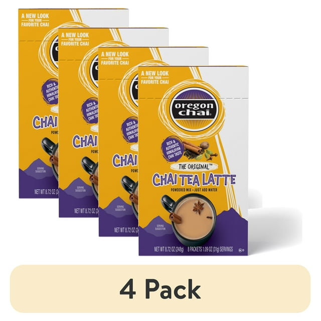 (4 pack) Oregon Chai, Original Chai Tea Latte, Single Serve Packets, 8 ...