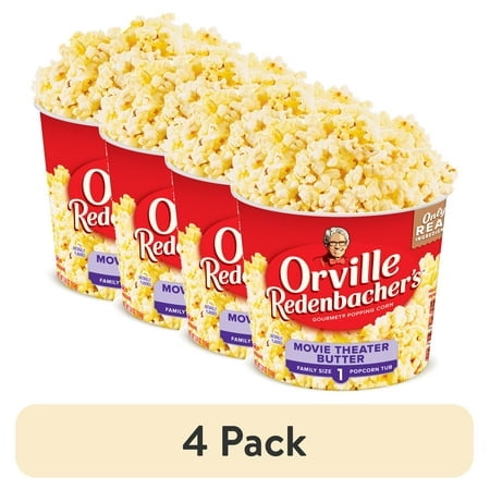 (4 pack) Orville Redenbacher's Movie Theater Butter Popcorn Tub, Movie ...