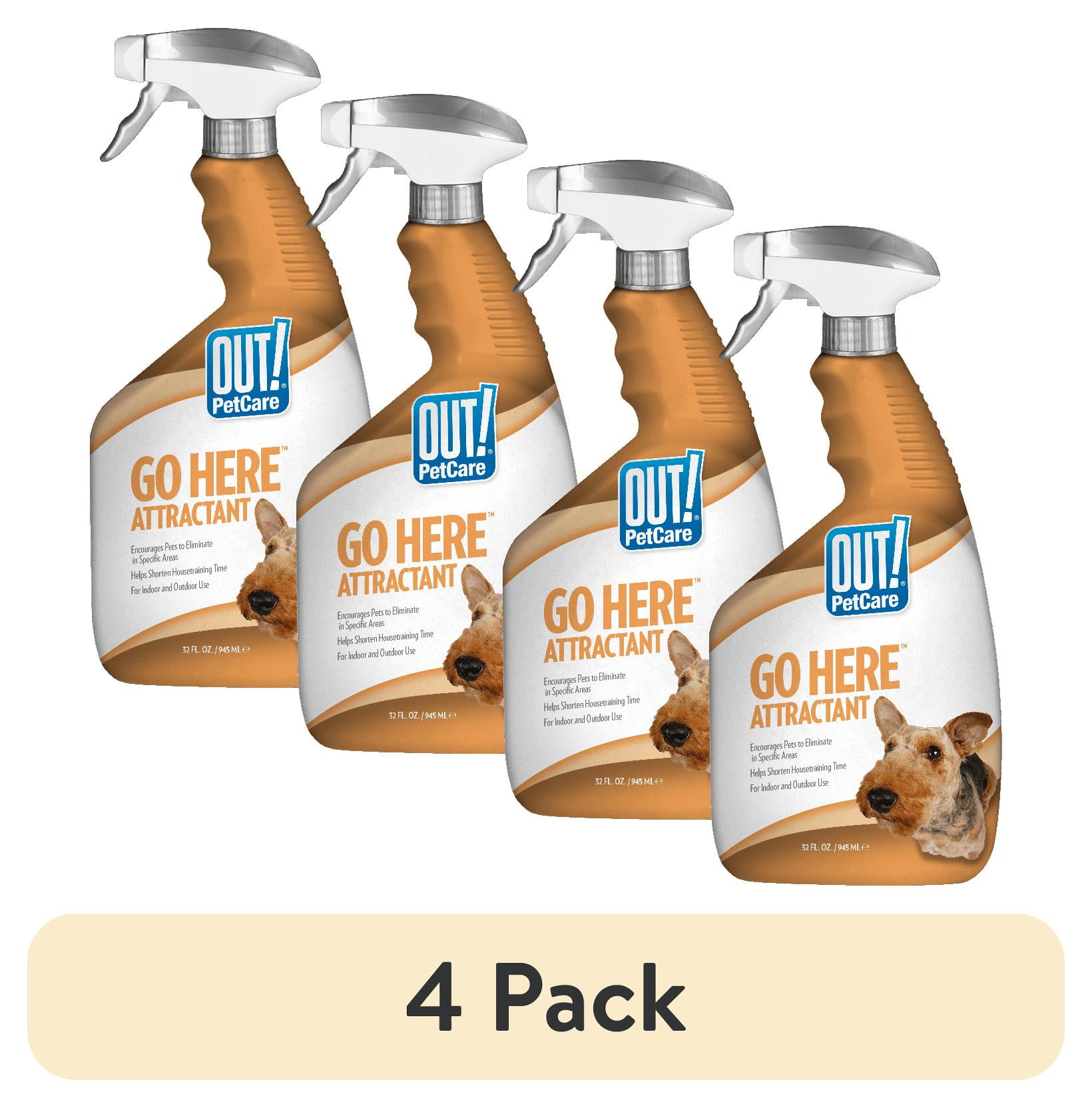(4 pack) Out! Petcare Go Here Potty Training Attractant Spray, 32oz ...