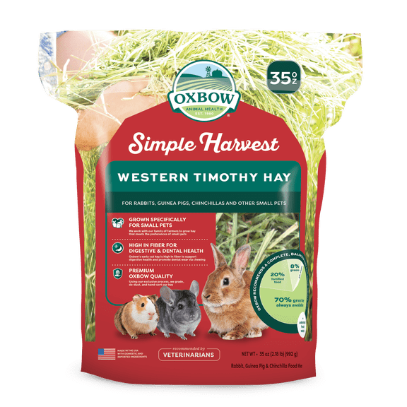 (2 pack) Oxbow Simple Harvest Western Timothy Hay 15oz. - Walmart.com