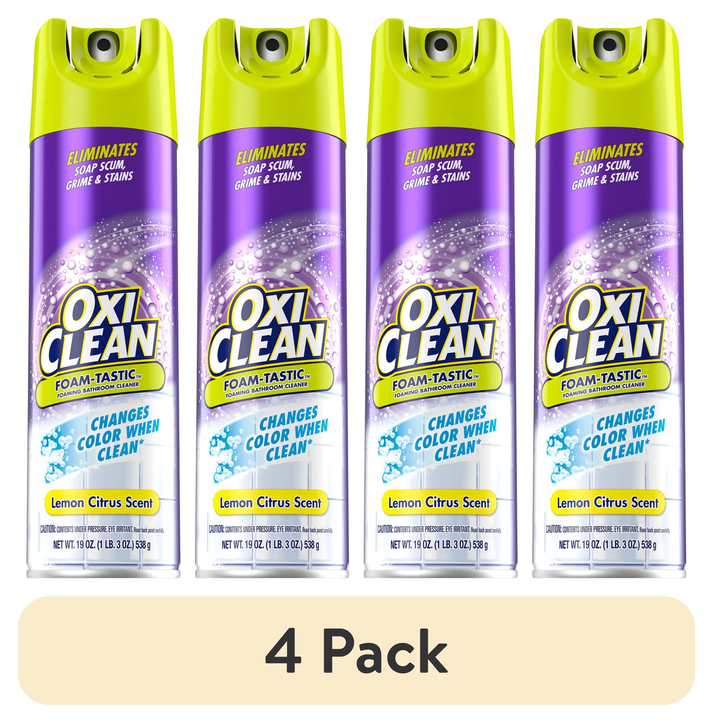 (4 pack) OxiClean Foam-Tastic Foaming Bathroom Cleaner, Removes Soap ...