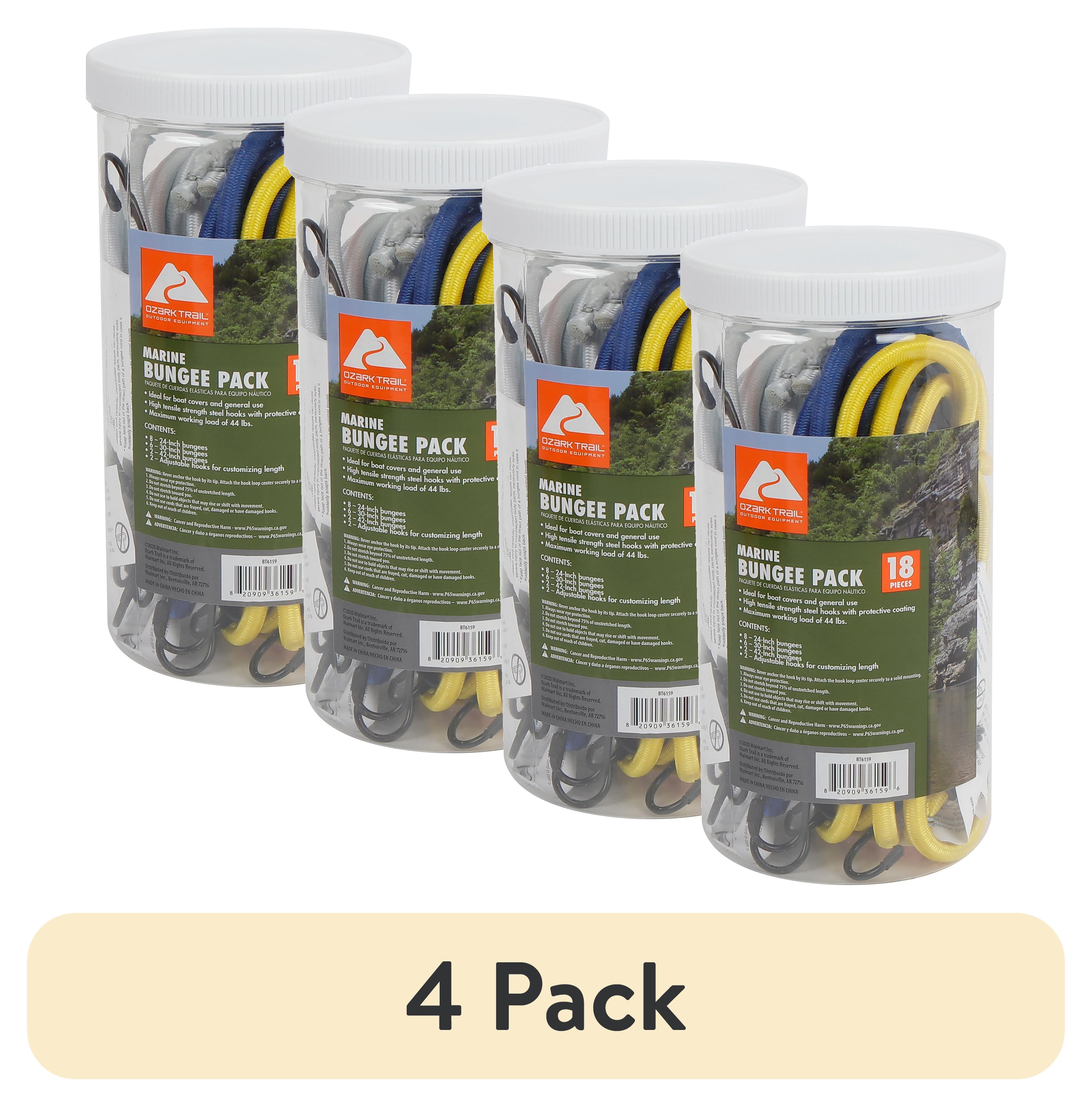 (4 pack) Ozark Trail 18 Piece Marine Bungee Pack, Model BT6159 ...