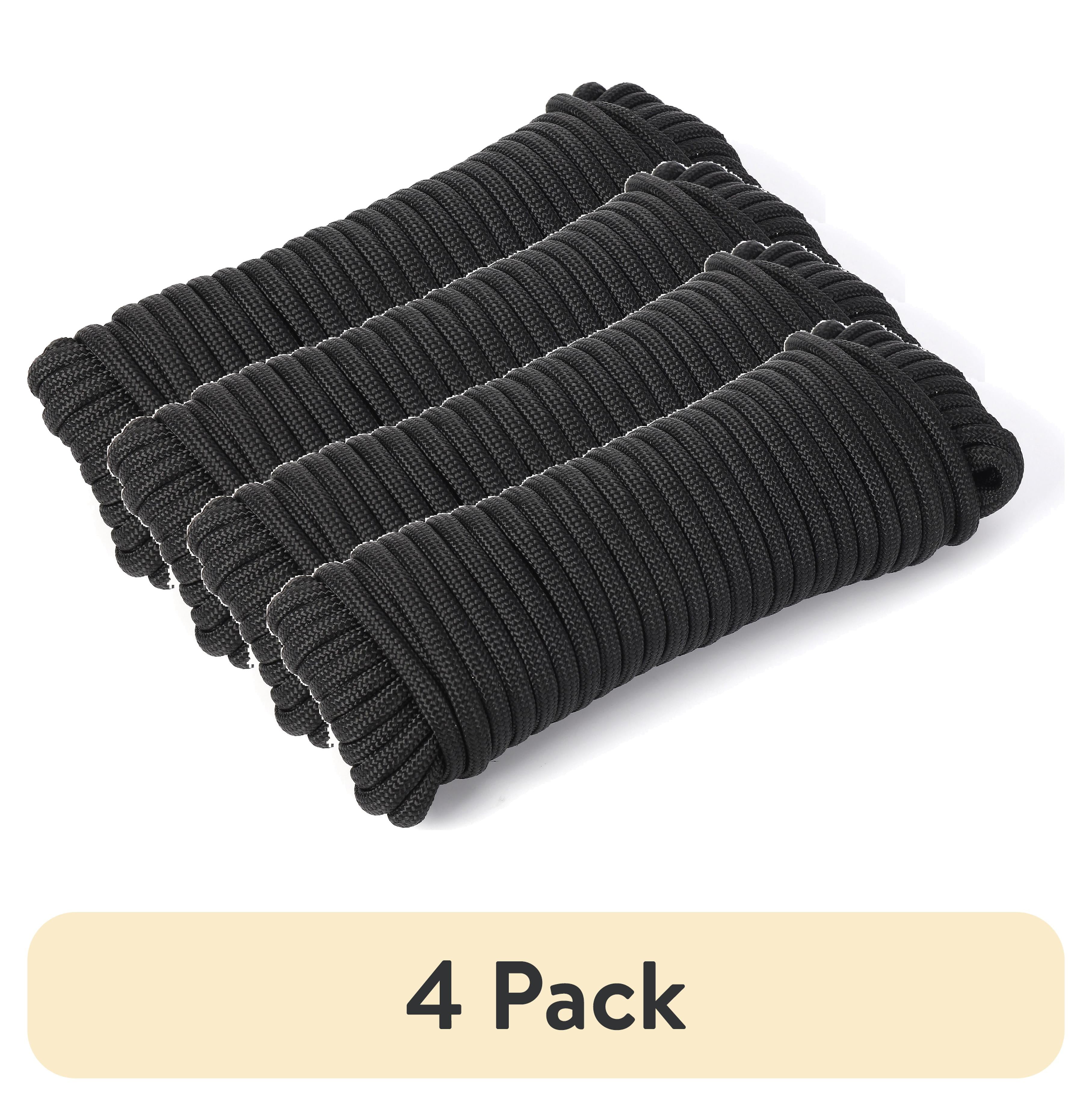 (4 pack) Ozark Trail 50 Foot 1100lbs Paracord Rope, 100% Polyester ...
