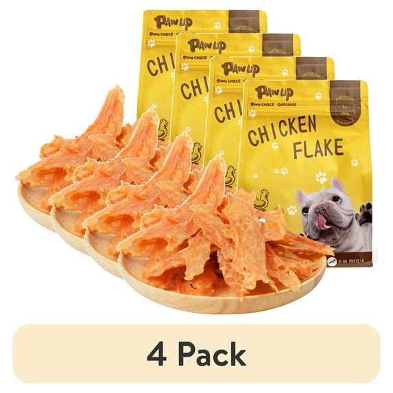 (4 pack) PAWUP Chicken Jerky Dog Treats, High Protein Pure Chicken ...