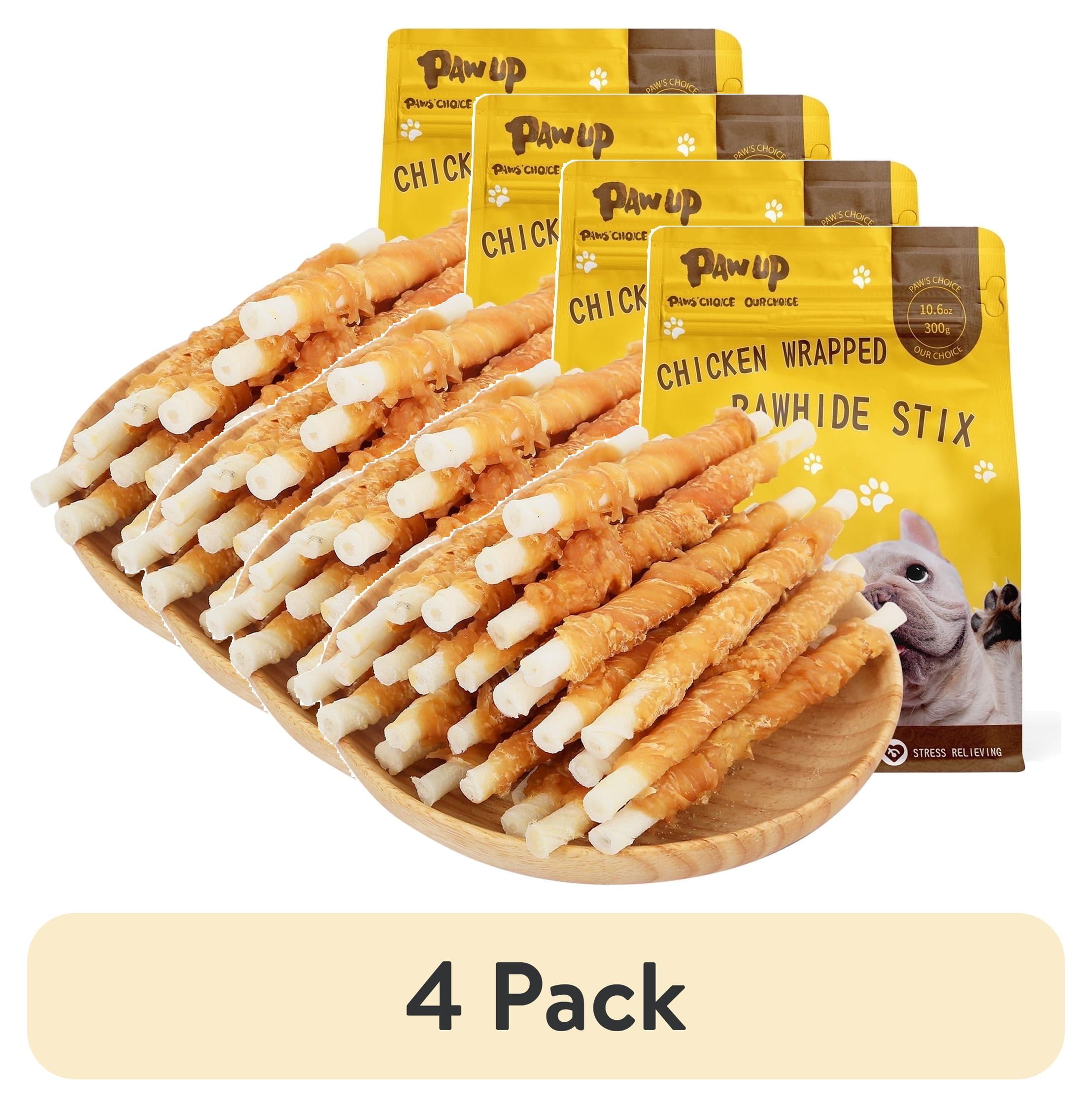 (4 pack) PAWUP Chicken Wrapped Rawhide Sticks, Dog Treats for Small ...