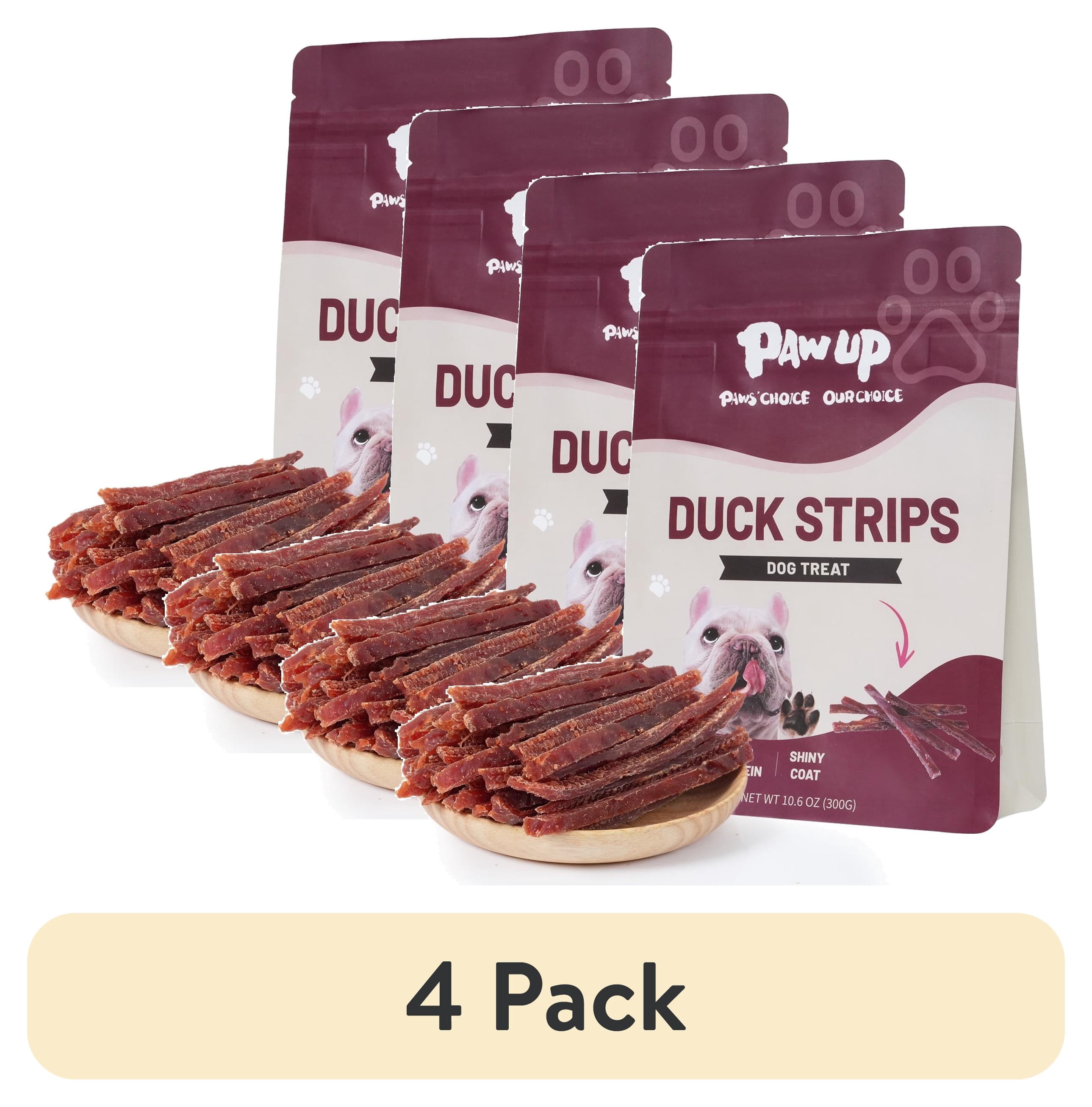 (4 pack) PAWUP Duck Jerky Strips Dog Treats, Natural Healthy, 99% Duck ...