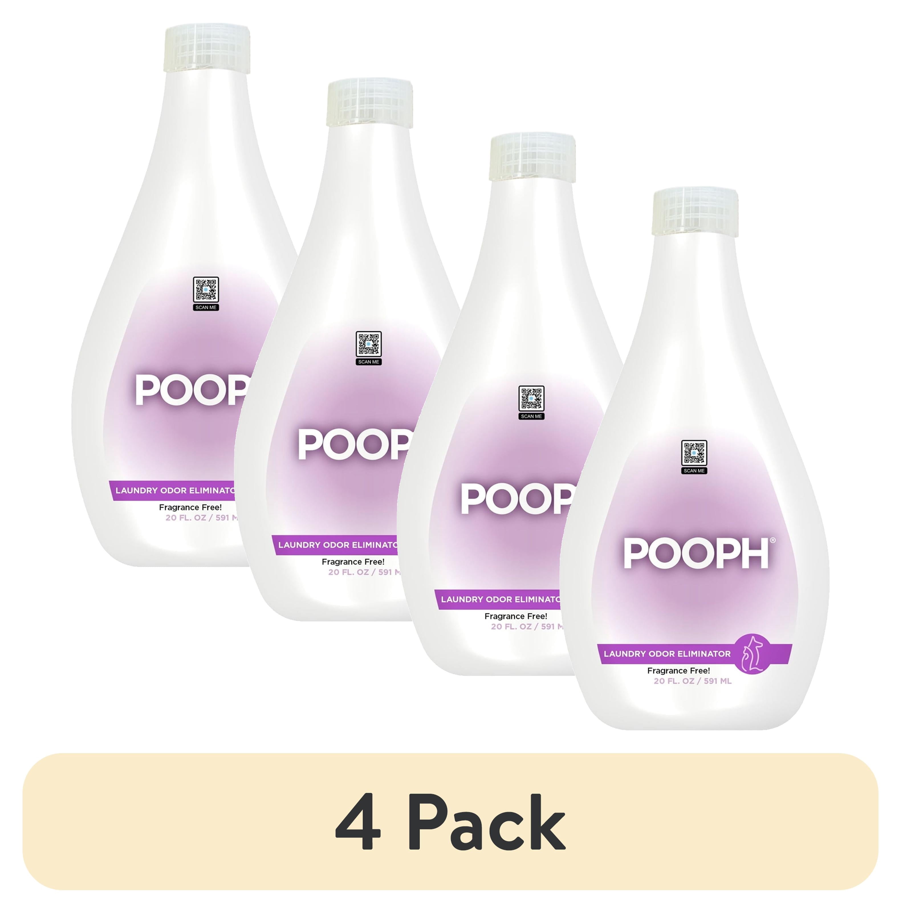 (4 pack) Pooph Laundry Odor Eliminator, 20 oz Bottle (10 Loads ...