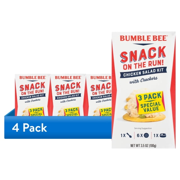 (4 pack) Bumble Bee Snack on the Run Chicken Salad with Crackers Kit ...