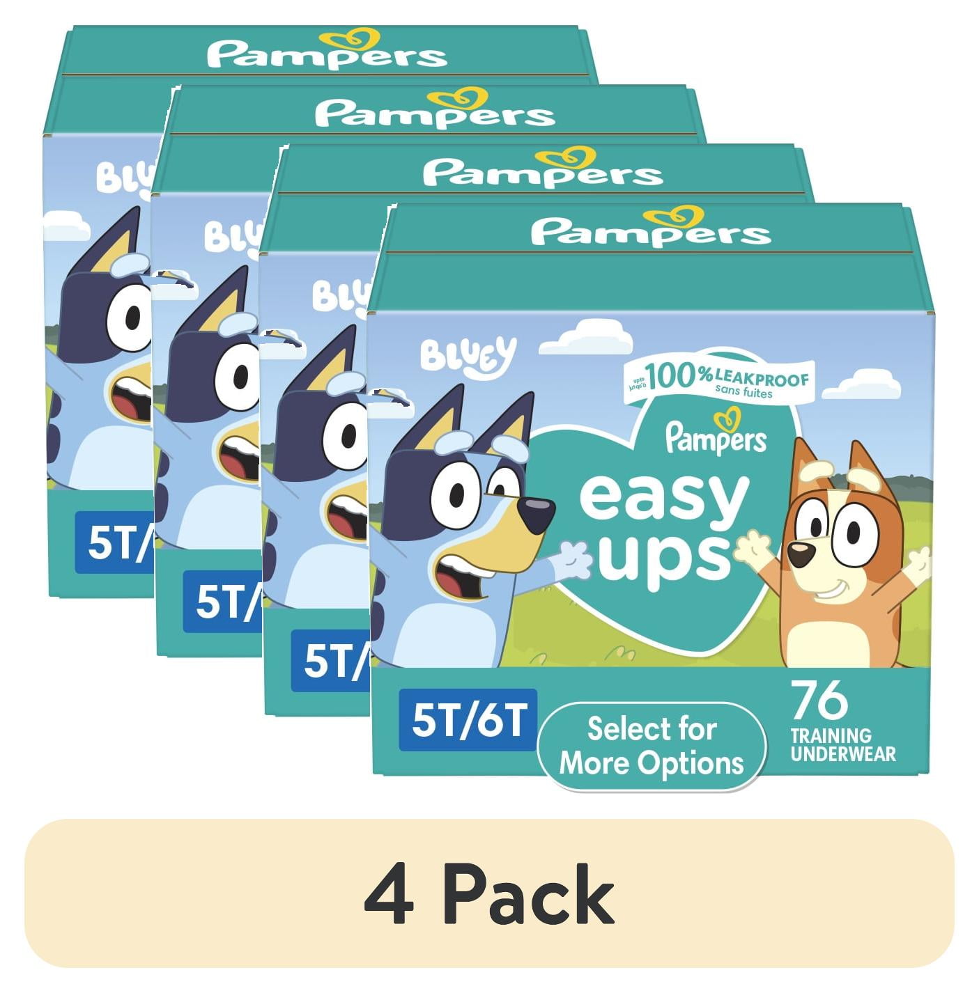 (4 pack) Pampers Easy Ups Bluey Potty Training Pants Boys 5T-6T, 76 ...
