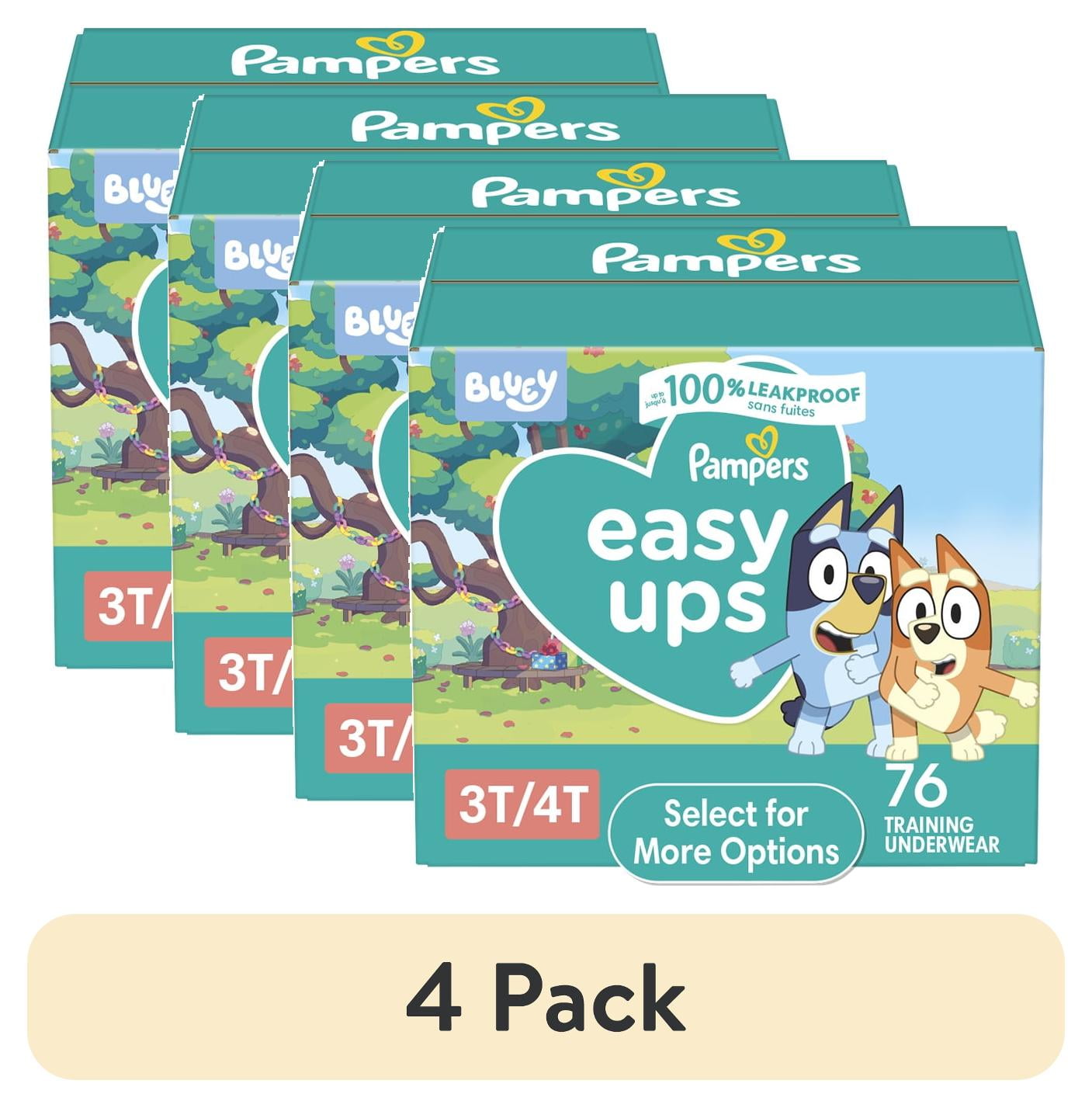 (4 pack) Pampers Easy Ups Bluey Potty Training Pants Boys Size 3T-4T ...