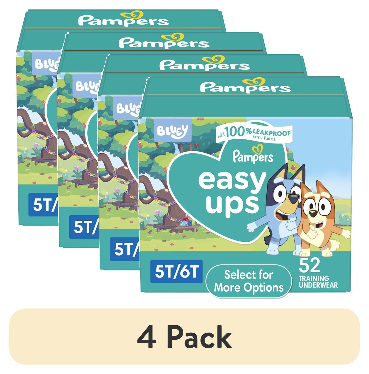 (4 pack) Pampers Easy Ups Bluey Potty Training Pants Boys Size 5T-6T ...