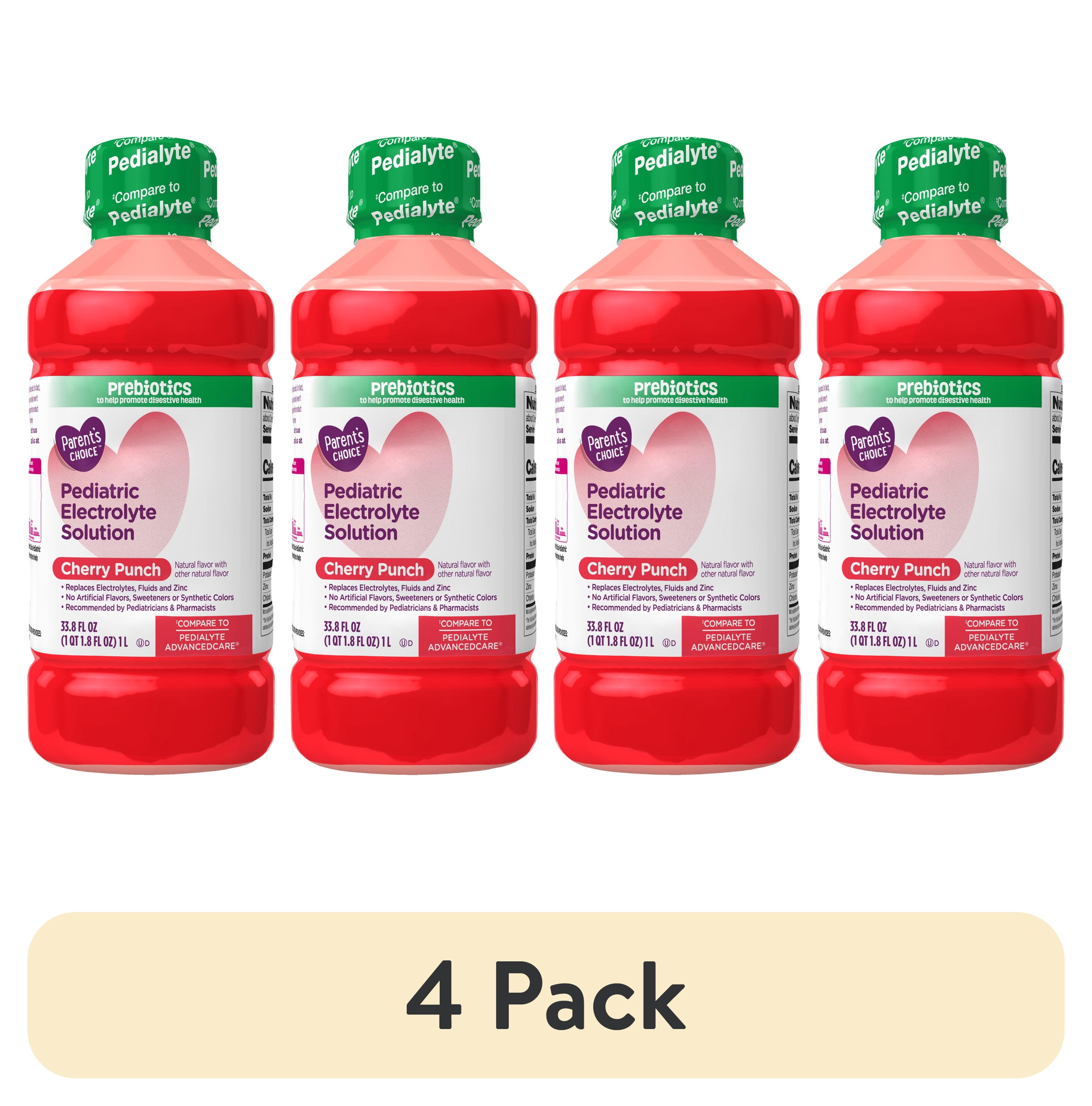 (4 pack) Parent's Choice Electrolyte Solution, Cherry Punch, 33.8 fl oz ...