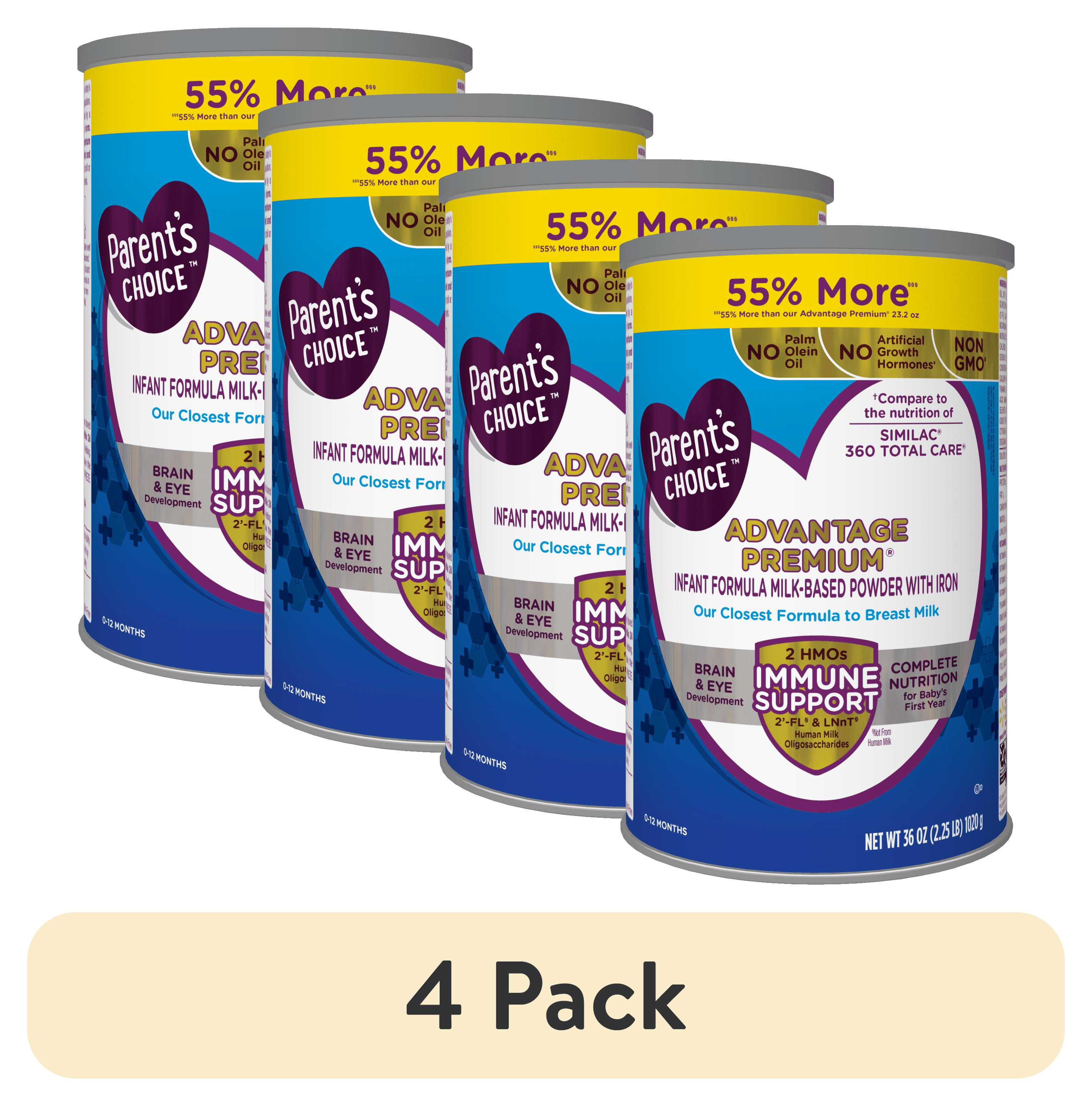 (4 pack) Parent's Choice Advantage Premium Powder Baby Formula, Non-GMO ...
