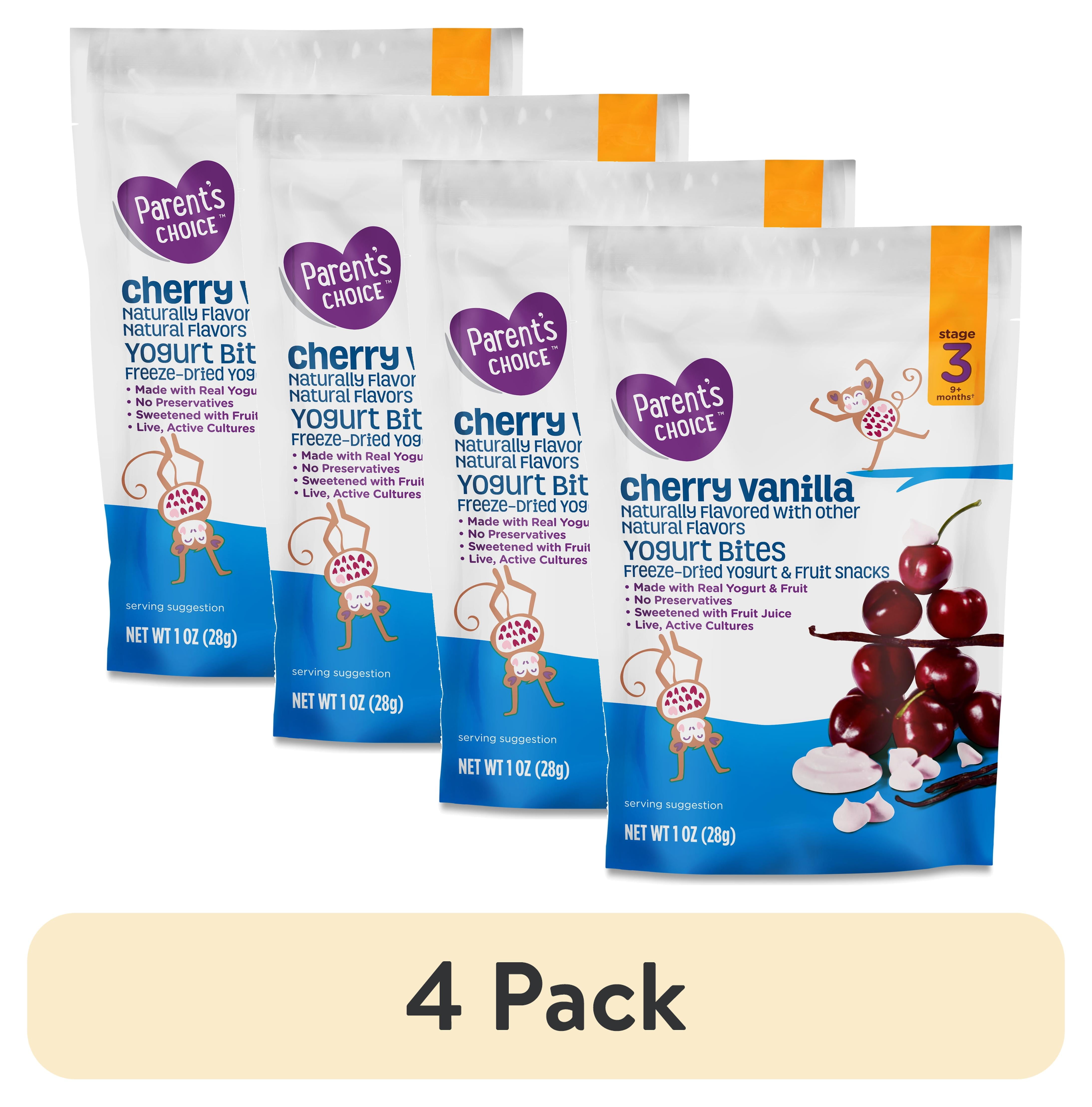 (4 pack) Parent's Choice Yogurt Bites, Cherry Vanilla, Stage 3, 1 oz ...
