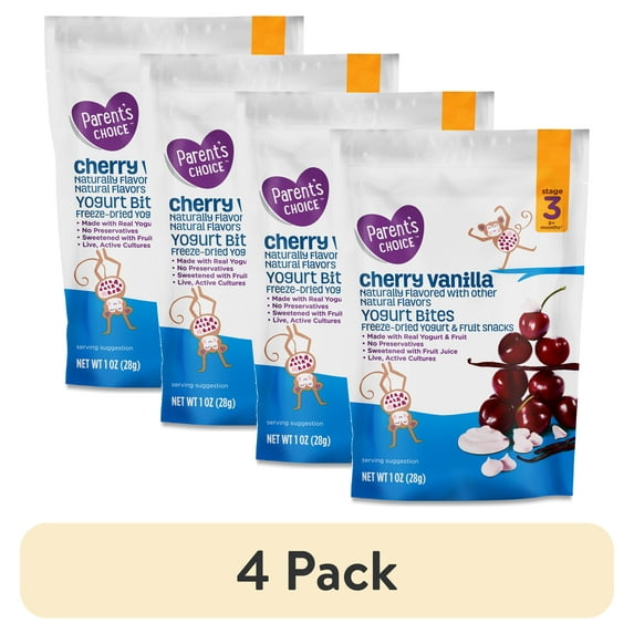 (4 pack) Parent's Choice Baby Food Stage 3 Toddler Snacks, Cherry ...