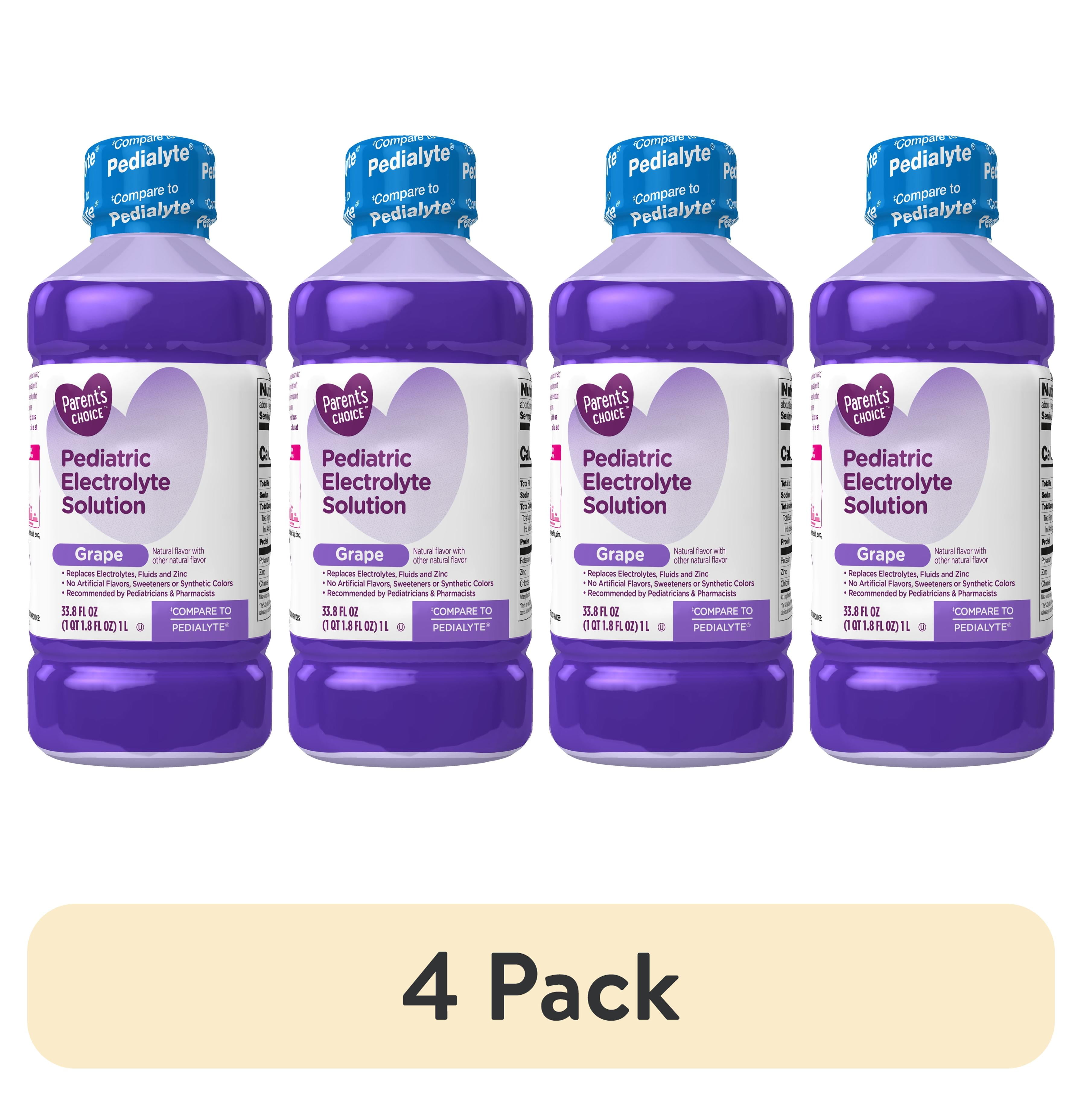 (4 pack) Parent's Choice Electrolyte Solution, Grape, Dye-Free, for ...