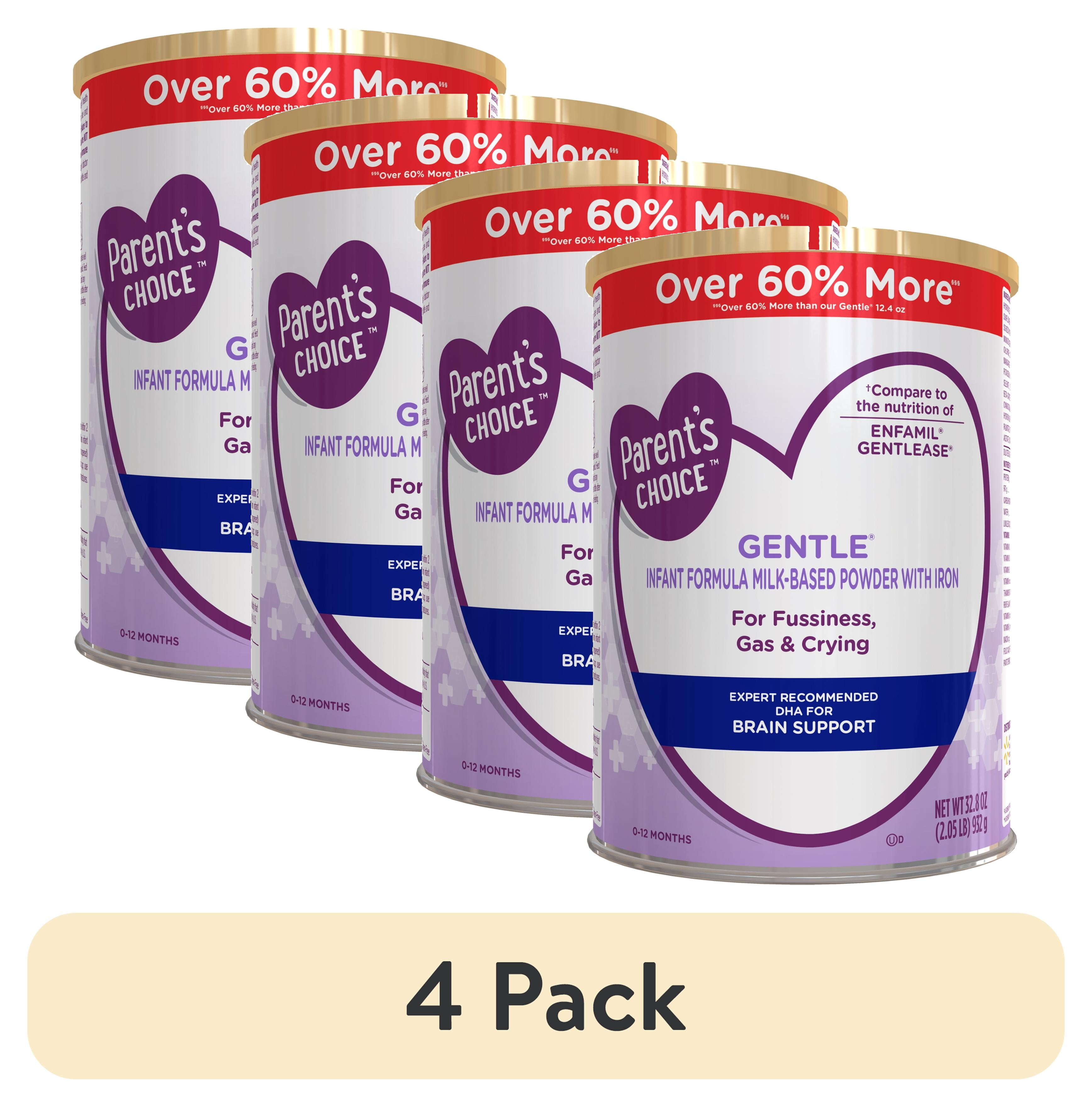 (4 pack) Parent's Choice Gentle Infant Formula Powder with Iron; for ...