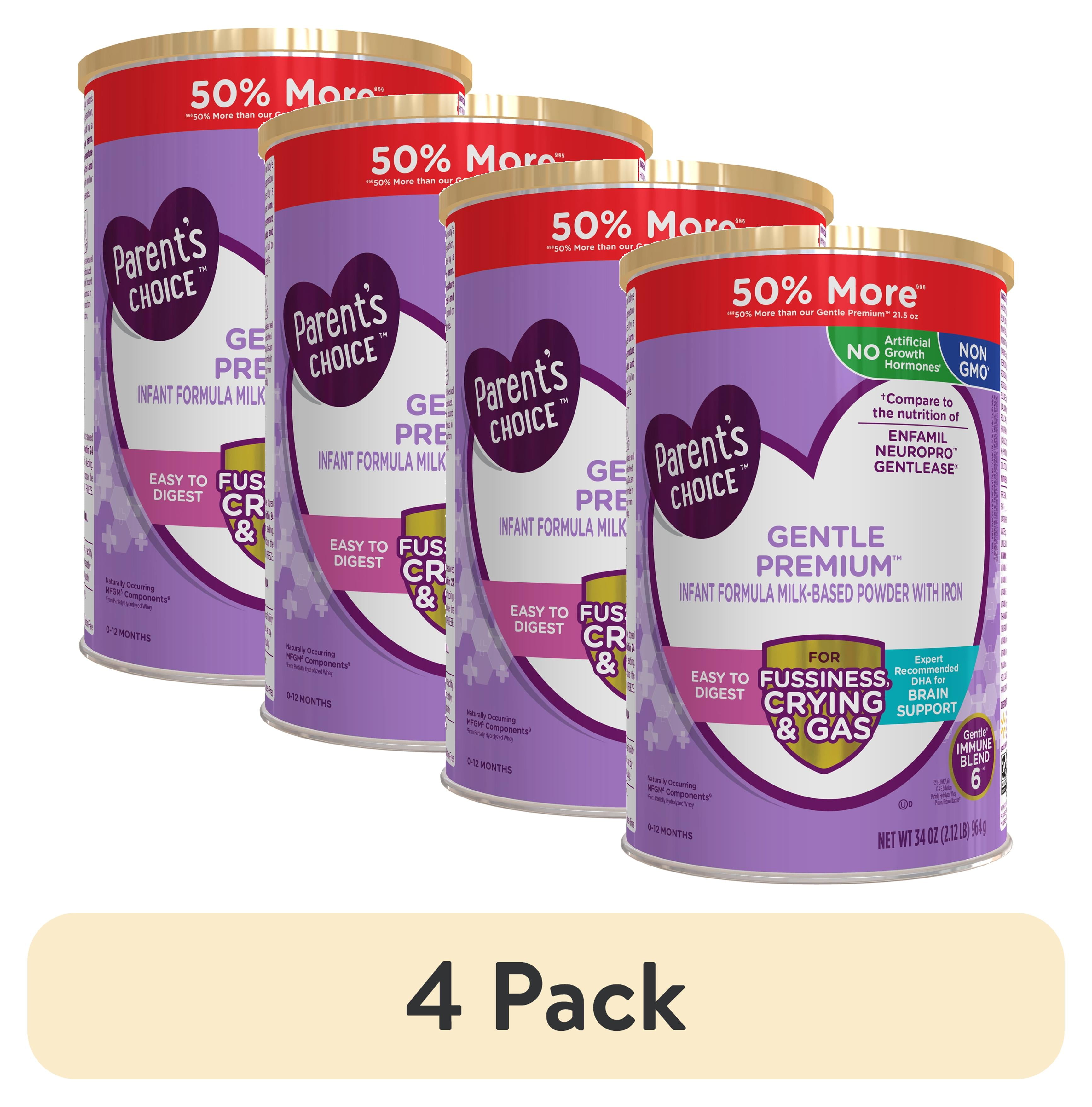 (4 pack) Parent's Choice Gentle Premium Baby Formula for Fussiness, Gas ...