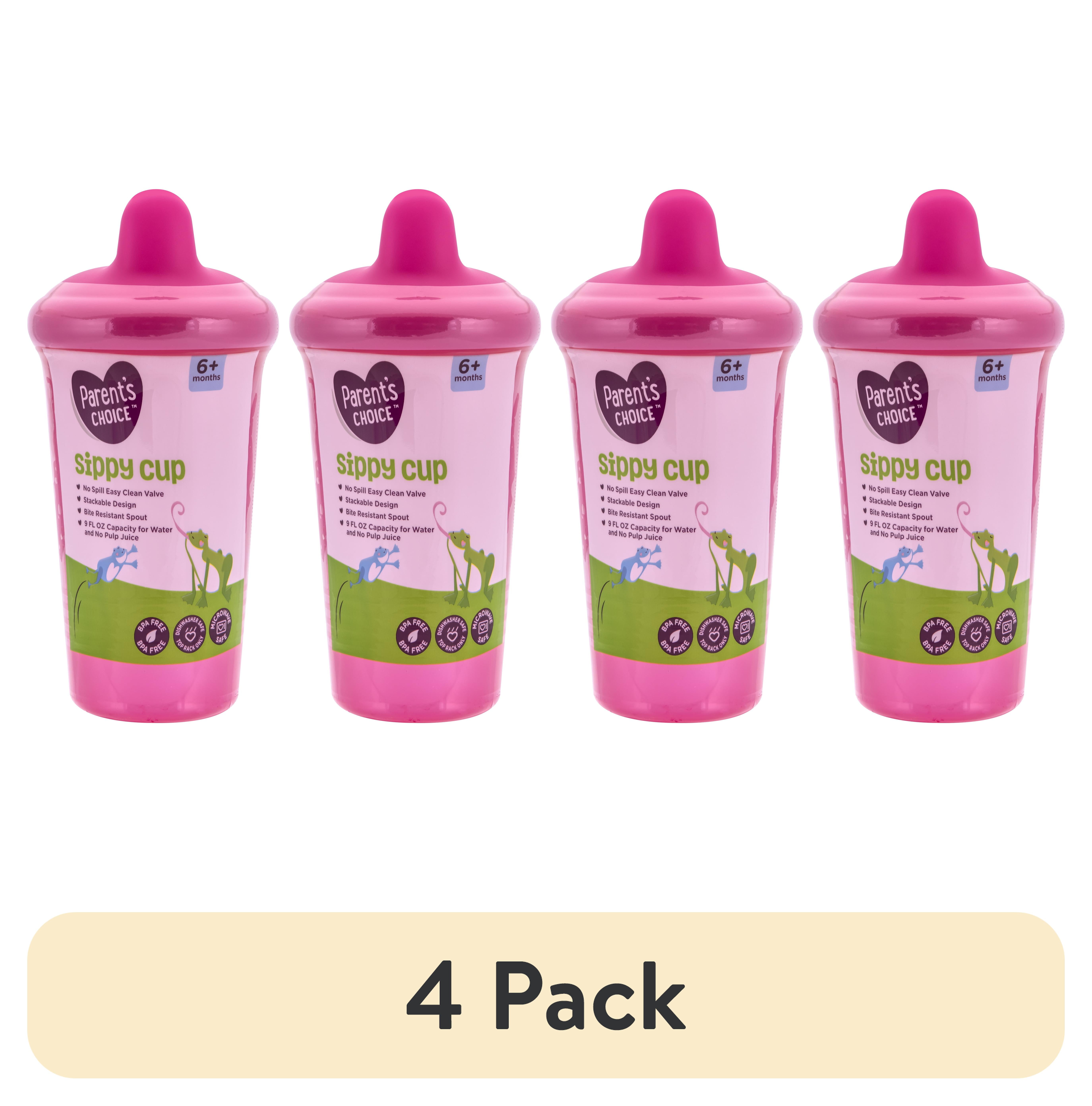 (4 pack) Parent's Choice Hard Spout Sippy Cup, 6 Months+, Pink Color ...