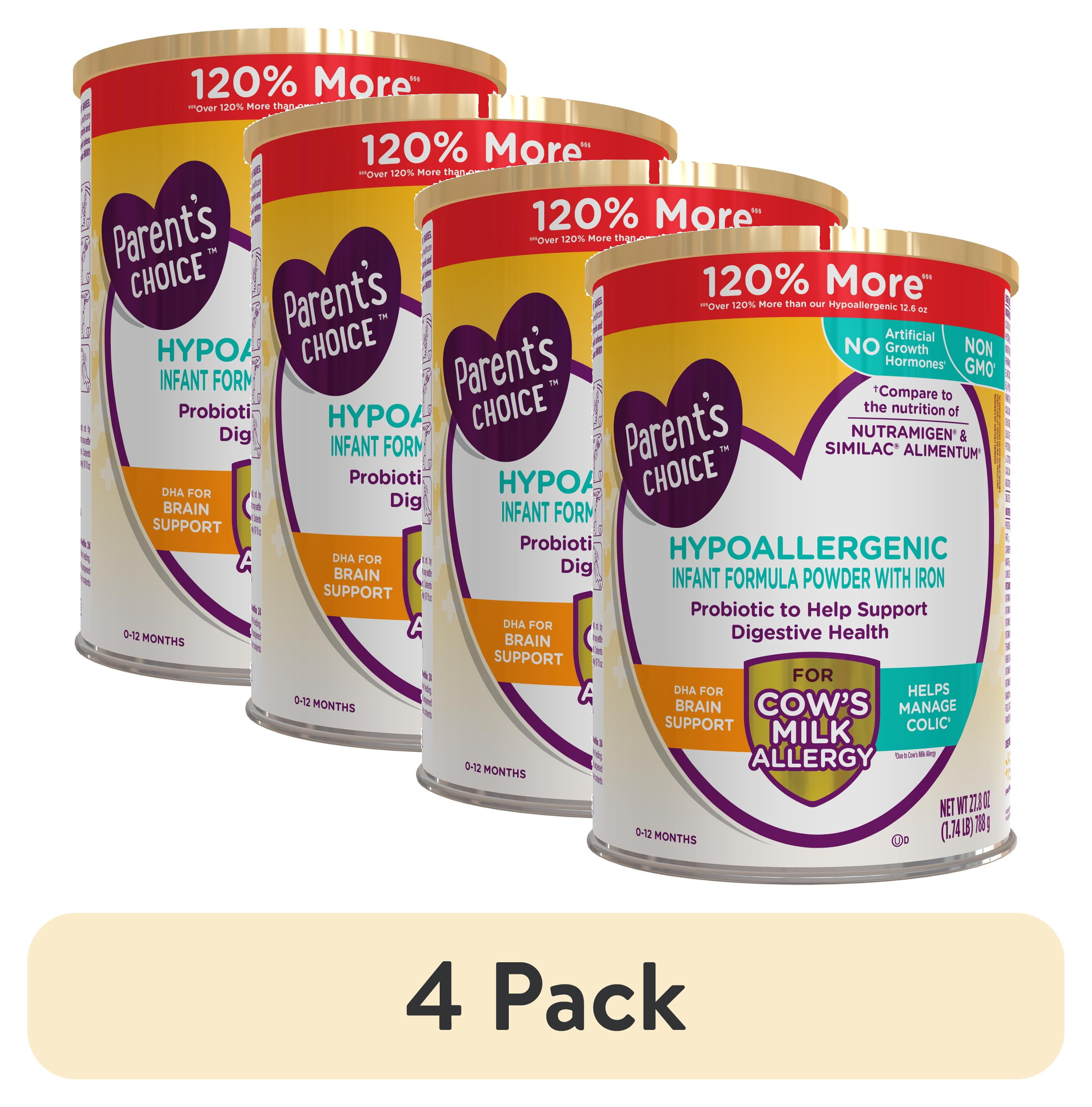 (4 pack) Parent's Choice Hypoallergenic Infant Formula Powder, 27.8 oz ...