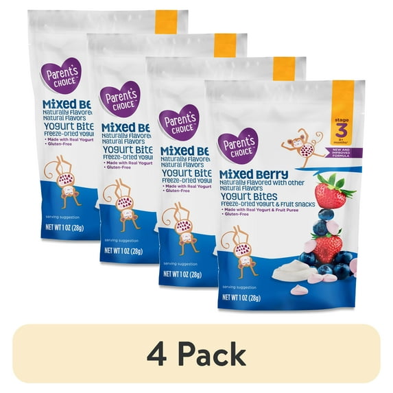 (4 pack) Parent's Choice Mixed Berry Freeze-Dried Yogurt & Fruit Snacks ...
