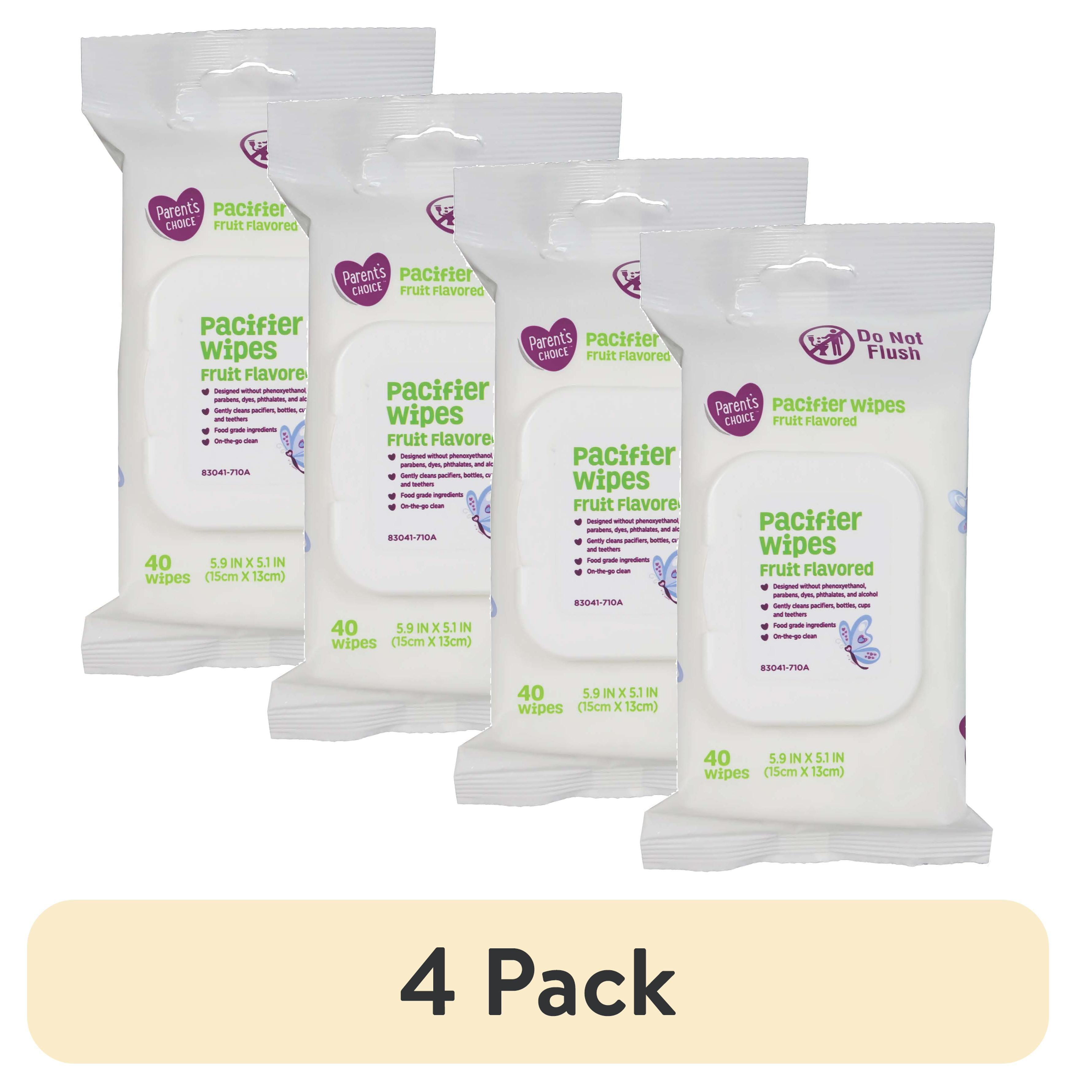 (4 pack) Parent's Choice Pacifier Wipes, Fruit Flavored, 40 Count ...