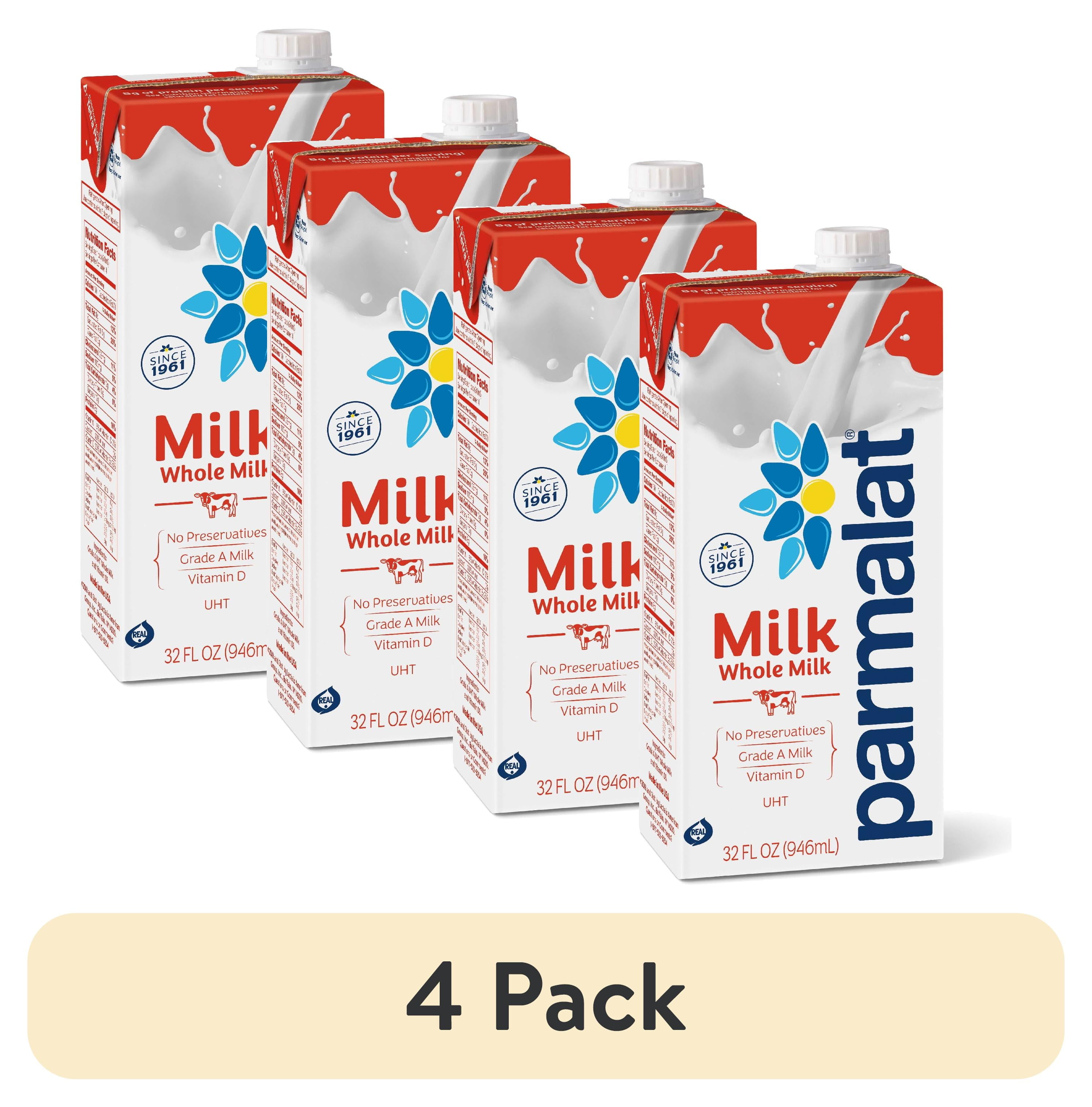 (4 pack) Parmalat Shelf Stable UHT Whole Milk 1 Qt - Walmart.com