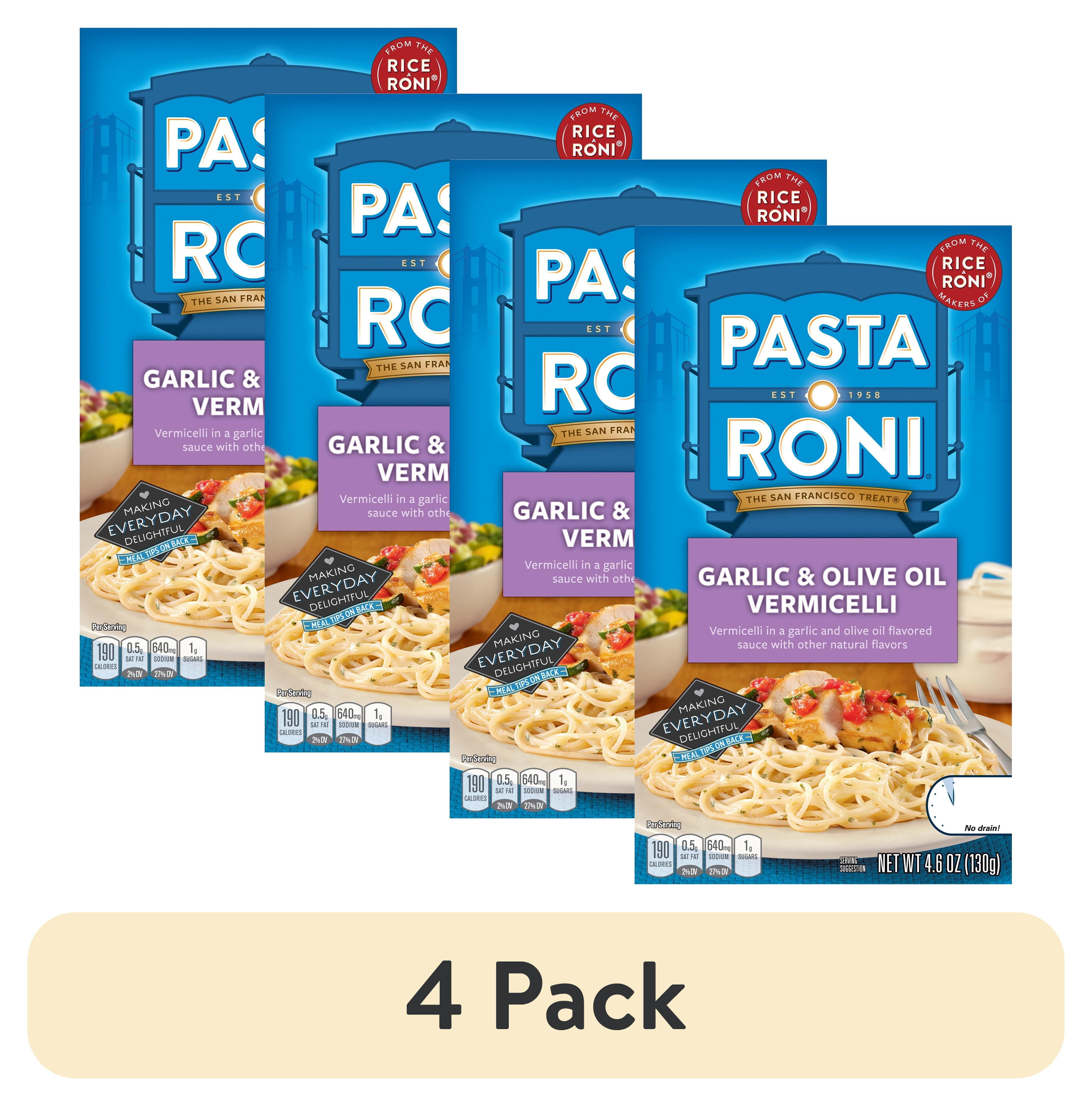 (4 pack) Pasta Roni Garlic & Olive Oil Vermicelli, 4.6 oz Box - Walmart.com
