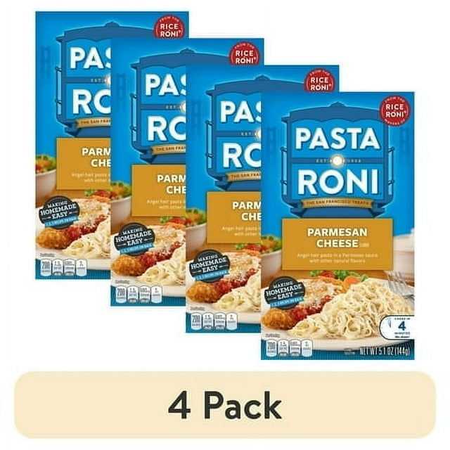 (4 pack) Pasta Roni Parmesan Cheese Angel Hair Pasta, 5.1 oz Box ...