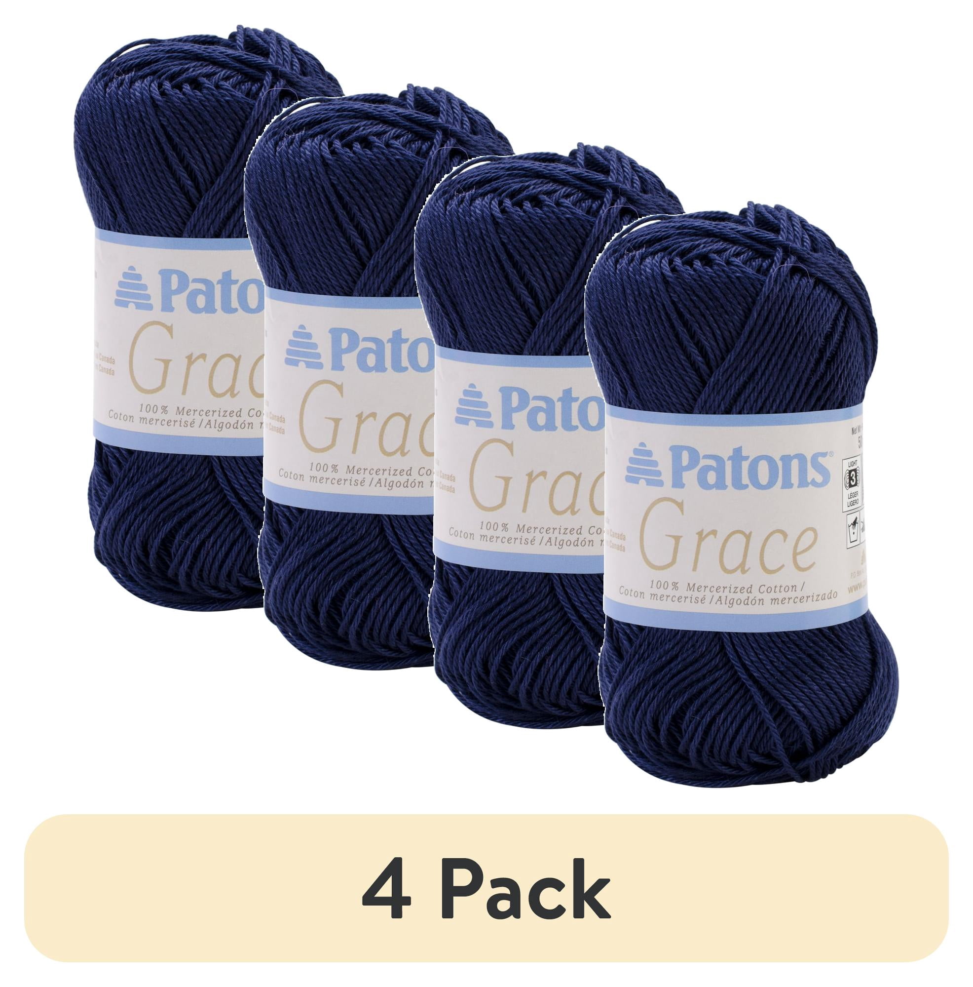 (4 pack) Patons Grace Yarn-Navy - Walmart.com