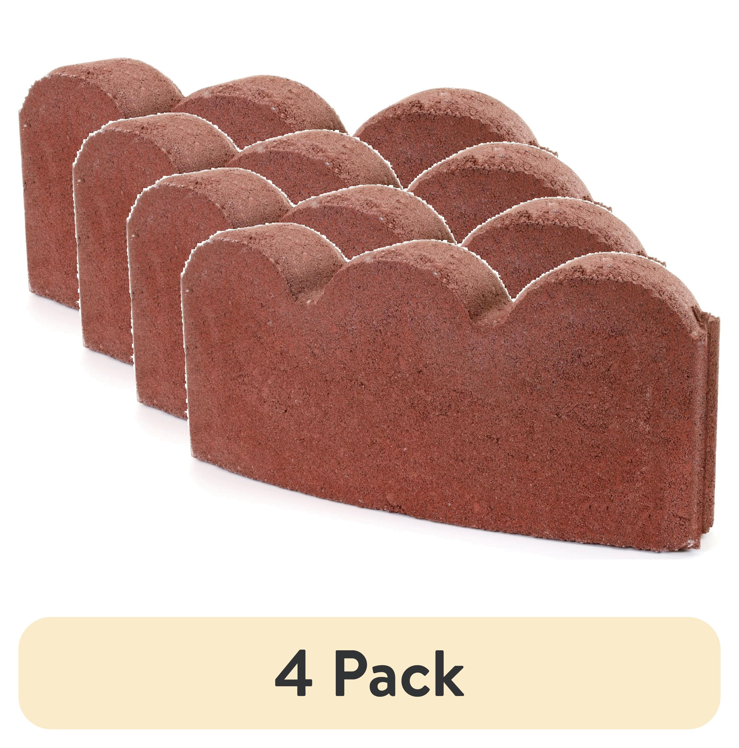 (4 pack) Pavestone 12" Curved Scallop Red Concrete Edger - Walmart.com