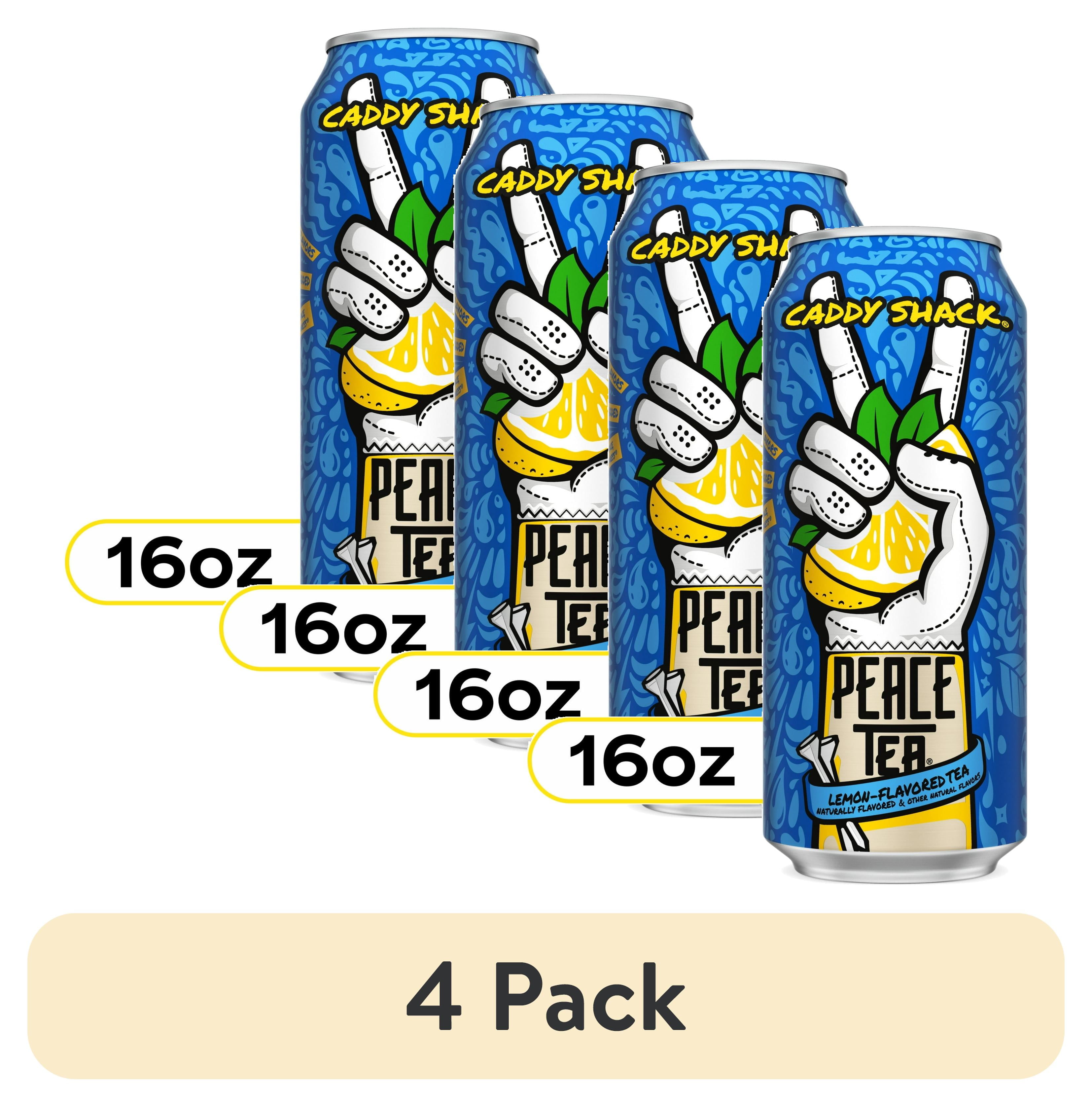 (4 pack) Peace Tea Caddy Shack Lemon-Flavored Canned Iced Tea, 16 fl oz ...