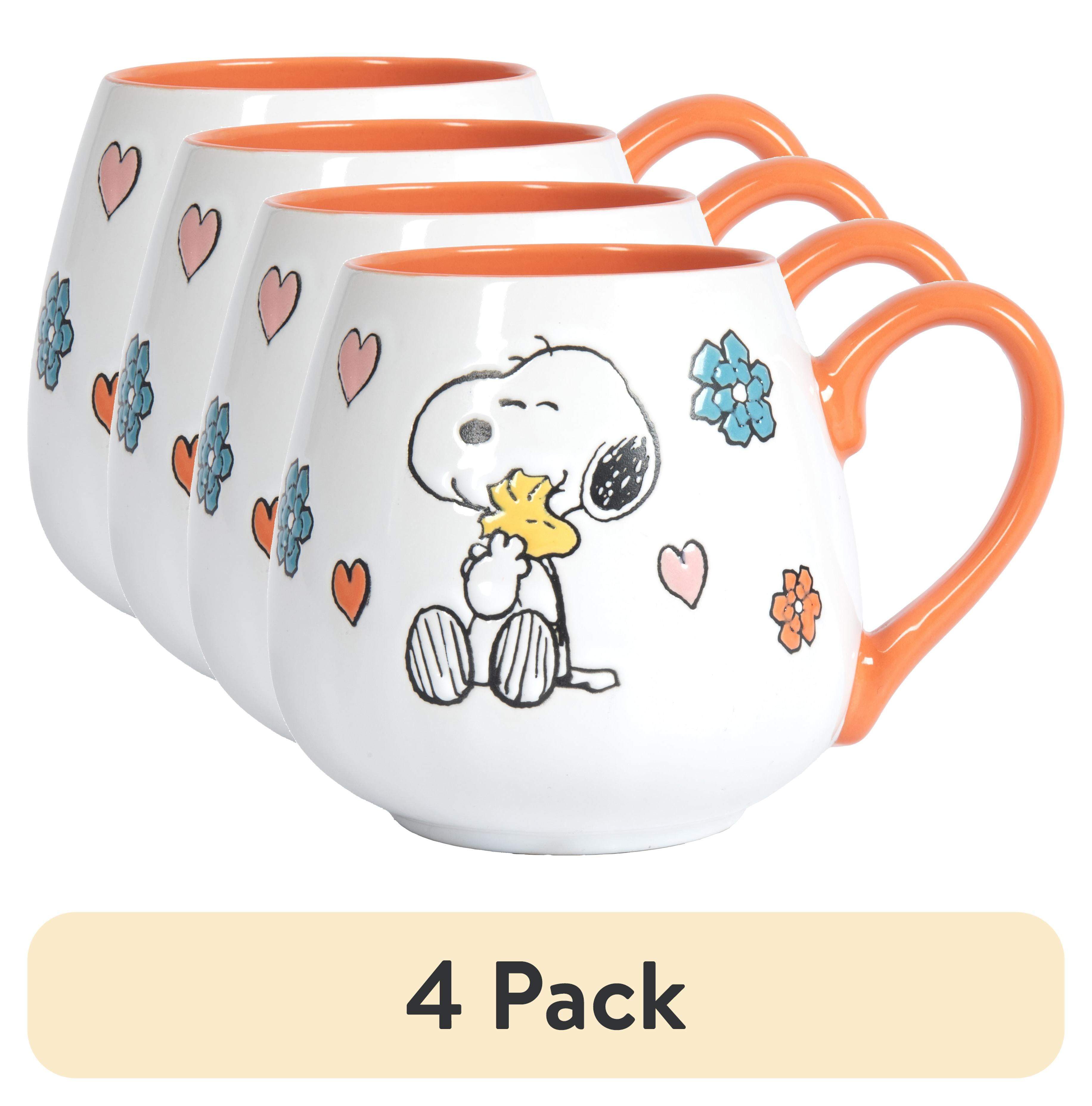(4 pack) Peanuts Mother Baby Orange 20oz Ceramic Mug - Walmart.com