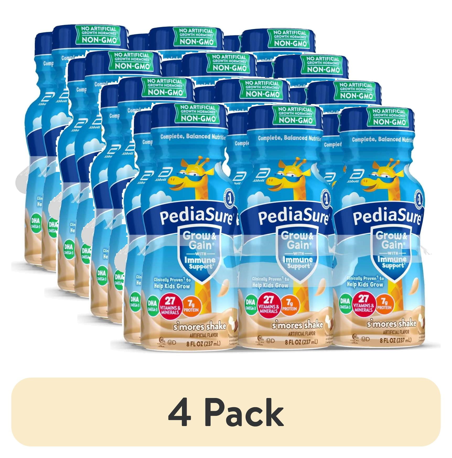 (4 pack) PediaSure Grow & Gain With Immune Support, S'mores, 8-fl-oz ...
