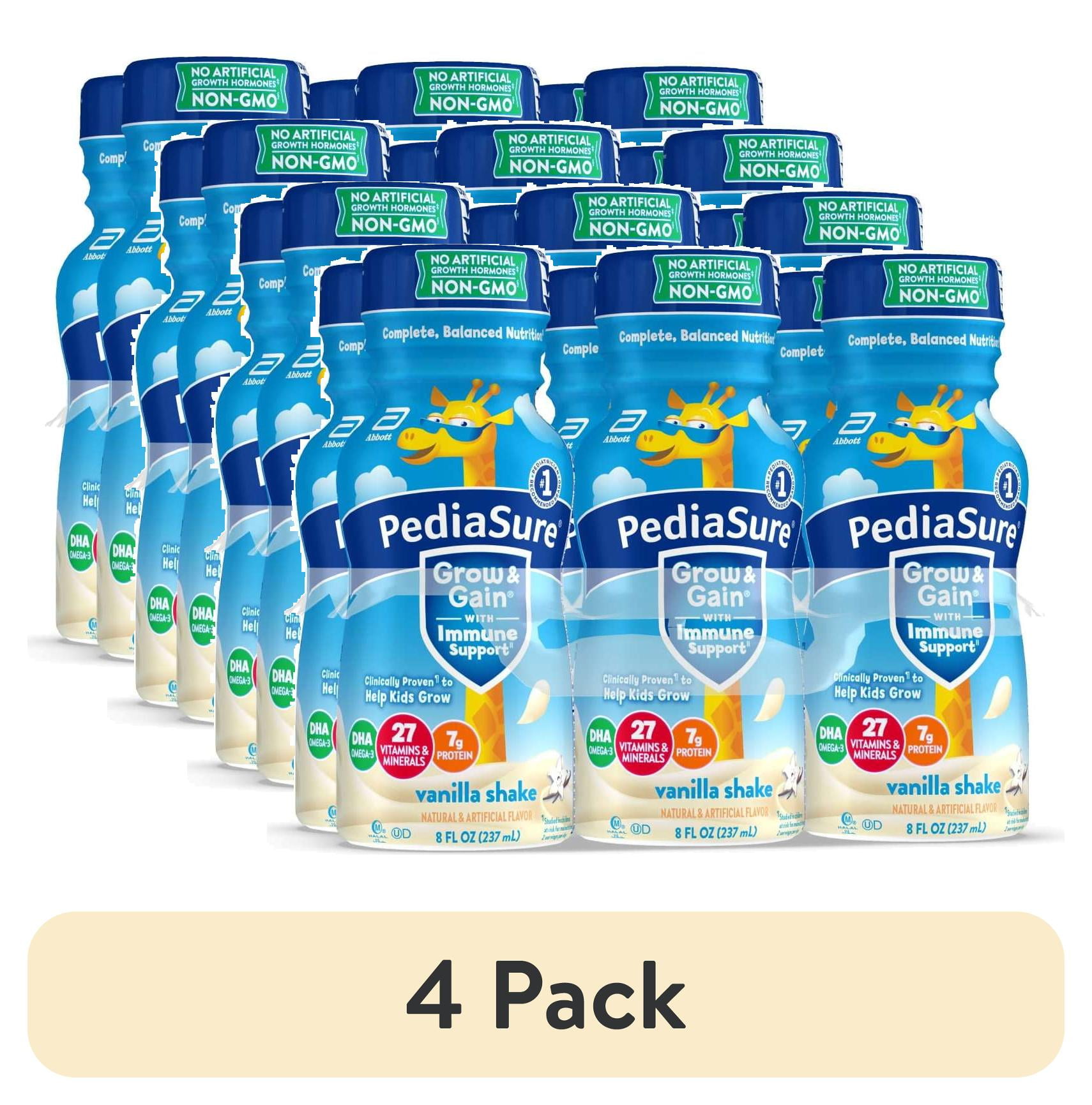 (4 pack) PediaSure Grow & Gain with Immune Support, 7g Protein, Vanilla ...
