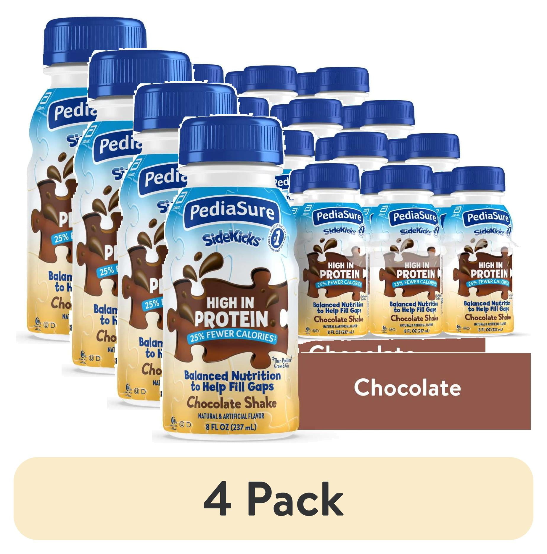 (4 pack) PediaSure SideKicks, Kids Protein Shake, Chocolate, 8-fl-oz ...