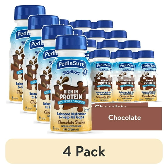 (4 pack) PediaSure SideKicks, Kids Protein Shake, Chocolate, 8-fl-oz ...