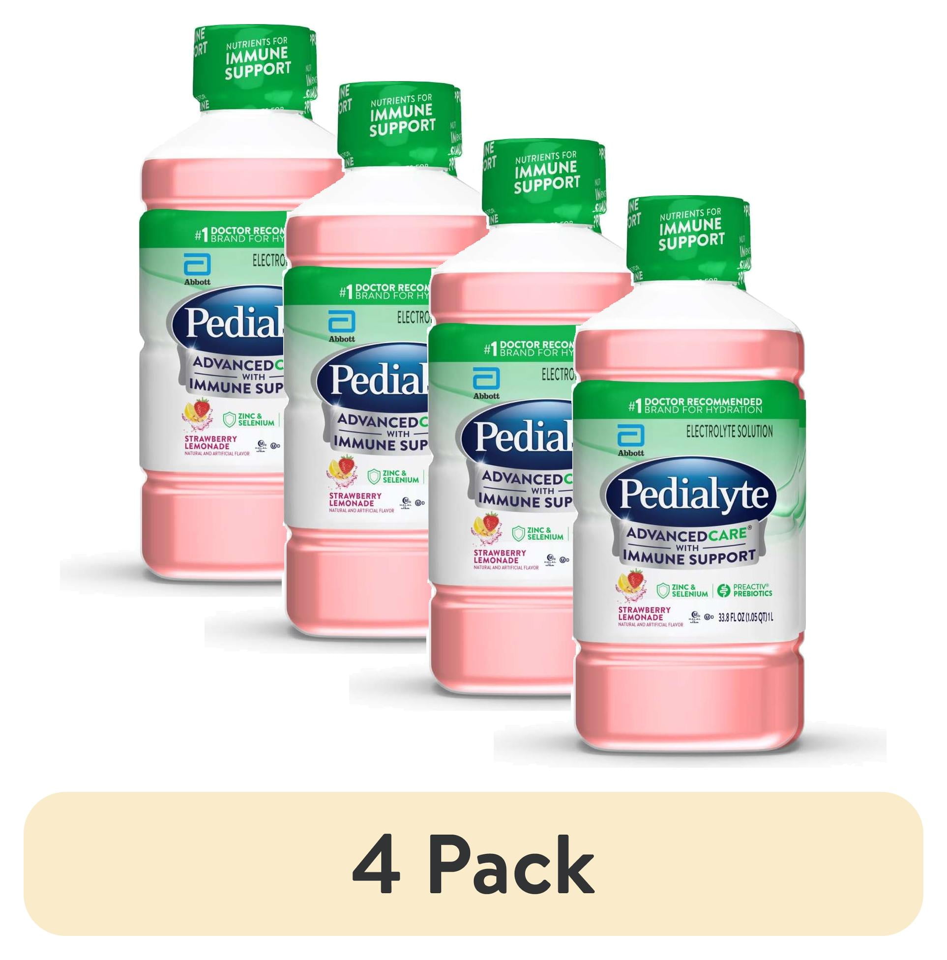 (4 pack) Pedialyte AdvancedCare Electrolyte Solution, Strawberry ...